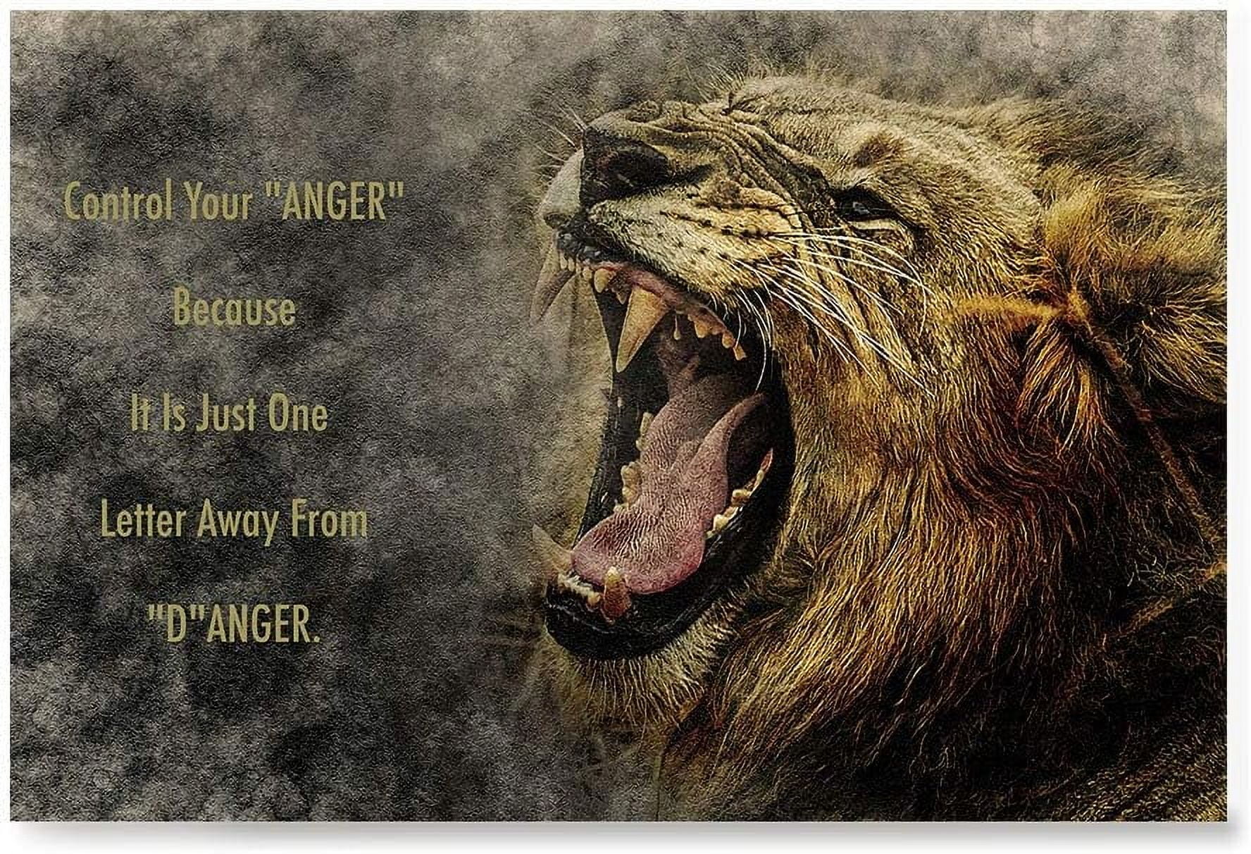 AEFER Most Popular Lion Theme Quote Posters - Power Strength Brave ...