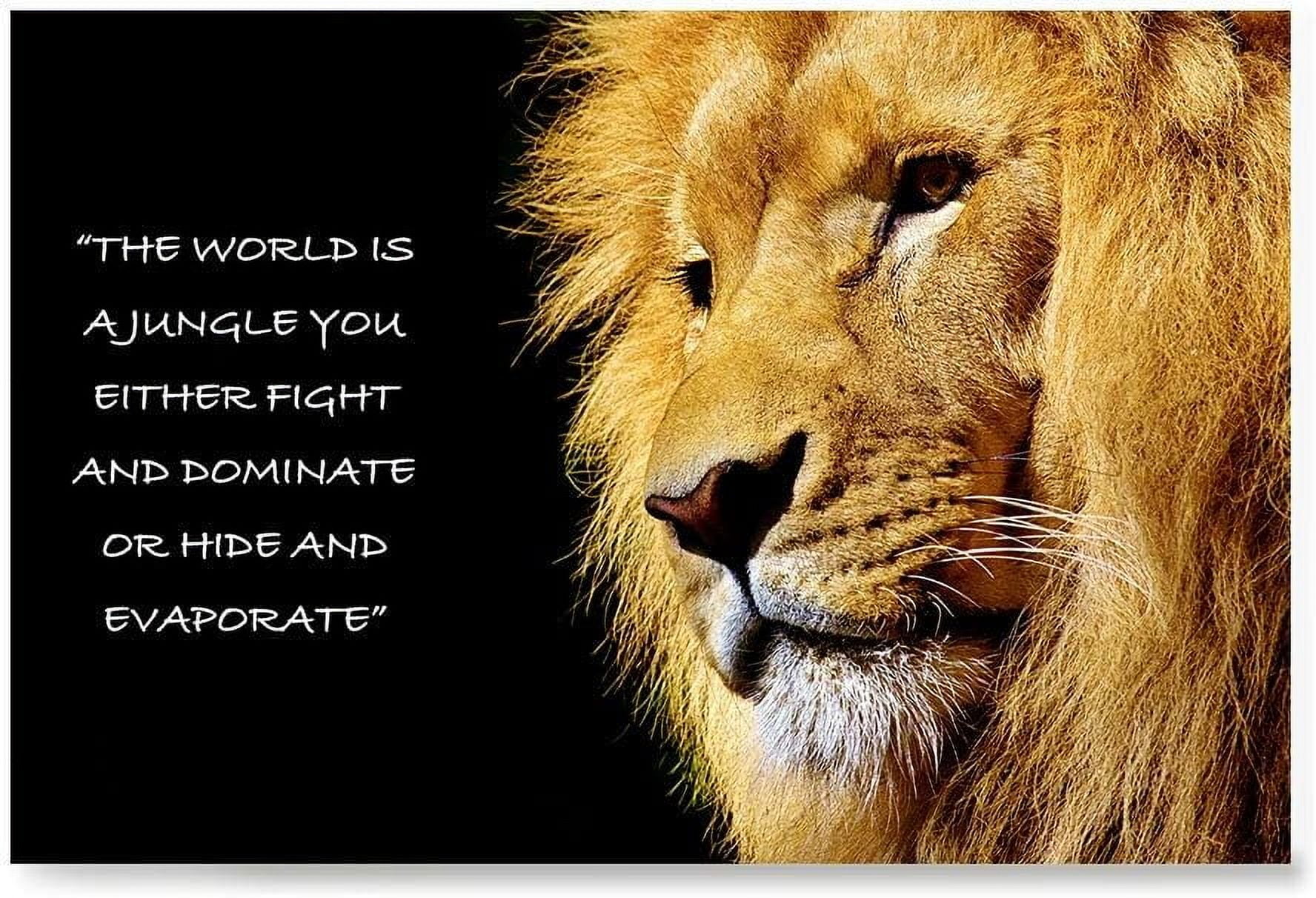 AEFER Most Popular Lion Theme Quote Posters - Power Strength Brave ...