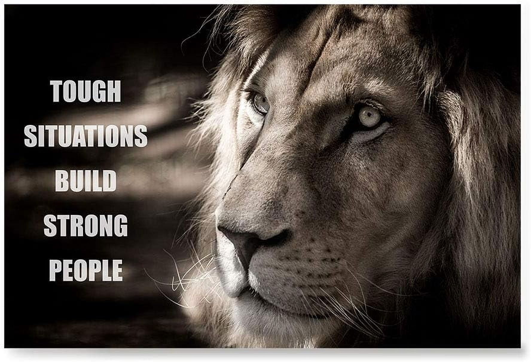 AEFER Most Popular Lion Theme Quote Posters - Power Strength Brave ...