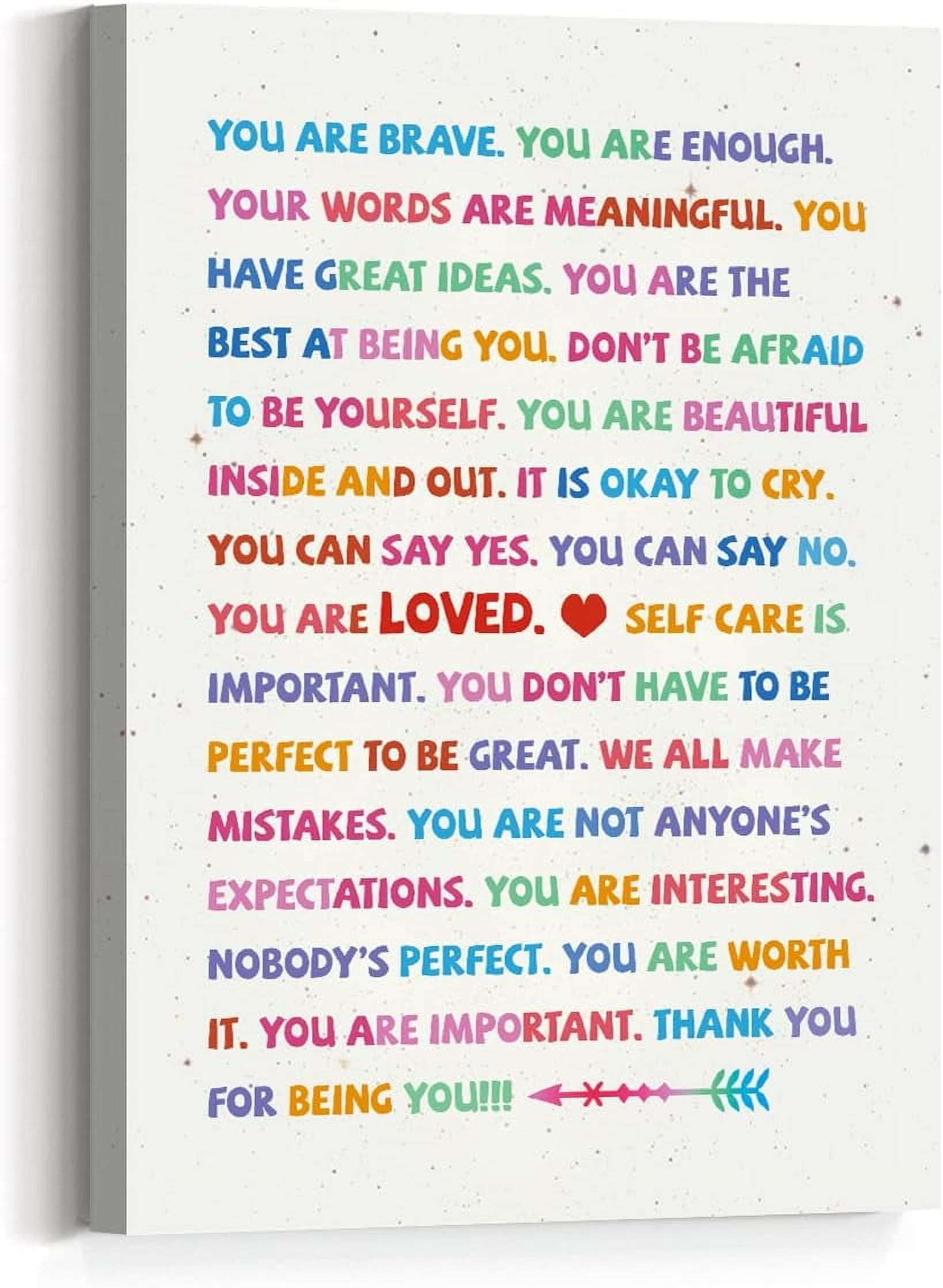 AEFER Positive Affirmations Wall Decor,You Are Brave-Enough ...