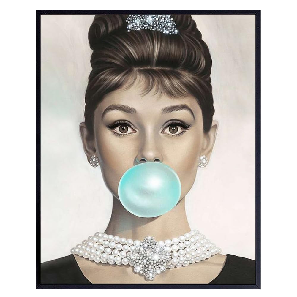 AEFER-Poster-Audrey-Hepburn-Wall-Art-Blue-Audrey-Hepburn-Poster-Holly ...