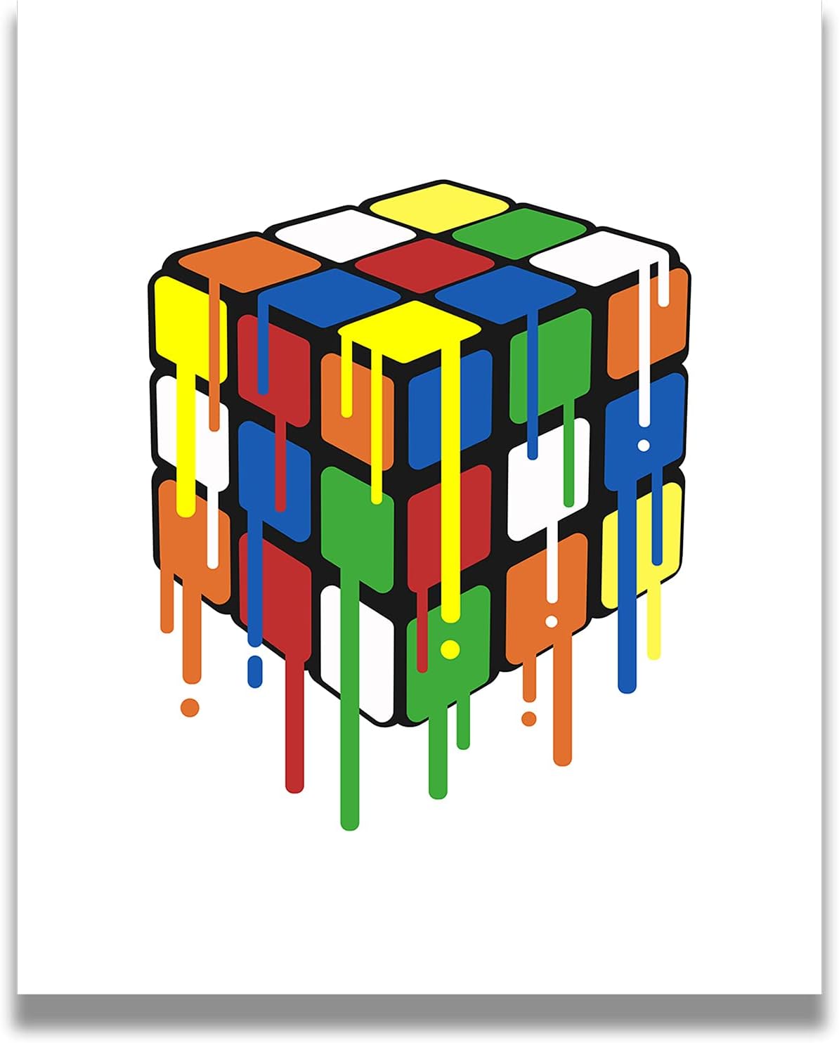 AEFER-Poster-Color-Dripping-Rubik's-Cube-Wall-Art-Decor-print-with-a ...