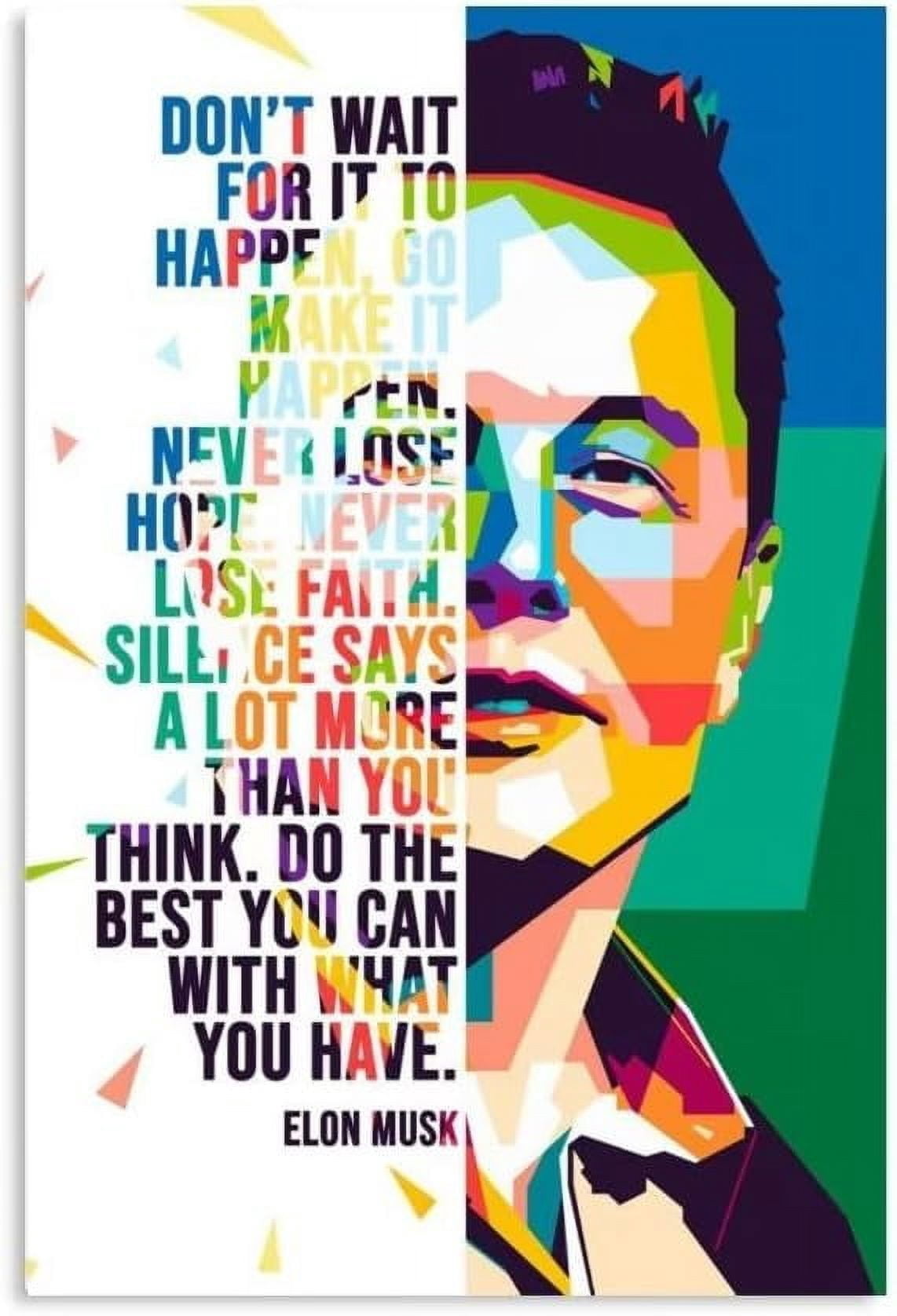 AEFER-Poster-Elon-Musk-Poster-Canvas-Painting-Wall-Art-Picture-for ...
