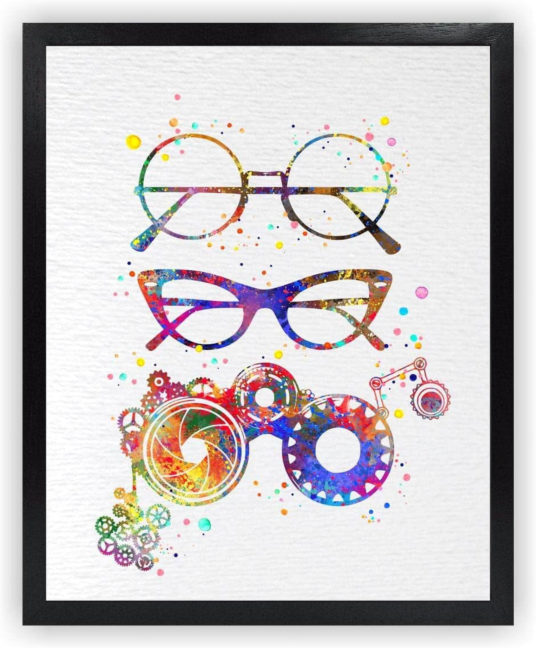 AEFER-Poster-Eyeglasses-Watercolor-Art-Print-Optometrist-Optometry ...