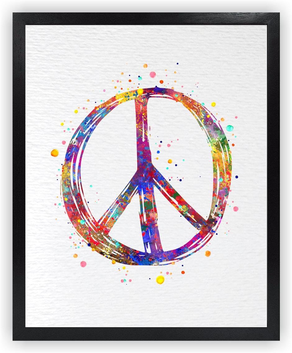AEFER-Poster-Peace-Sign-Symbol-Watercolor-Art-Print-Symbol-Poster ...