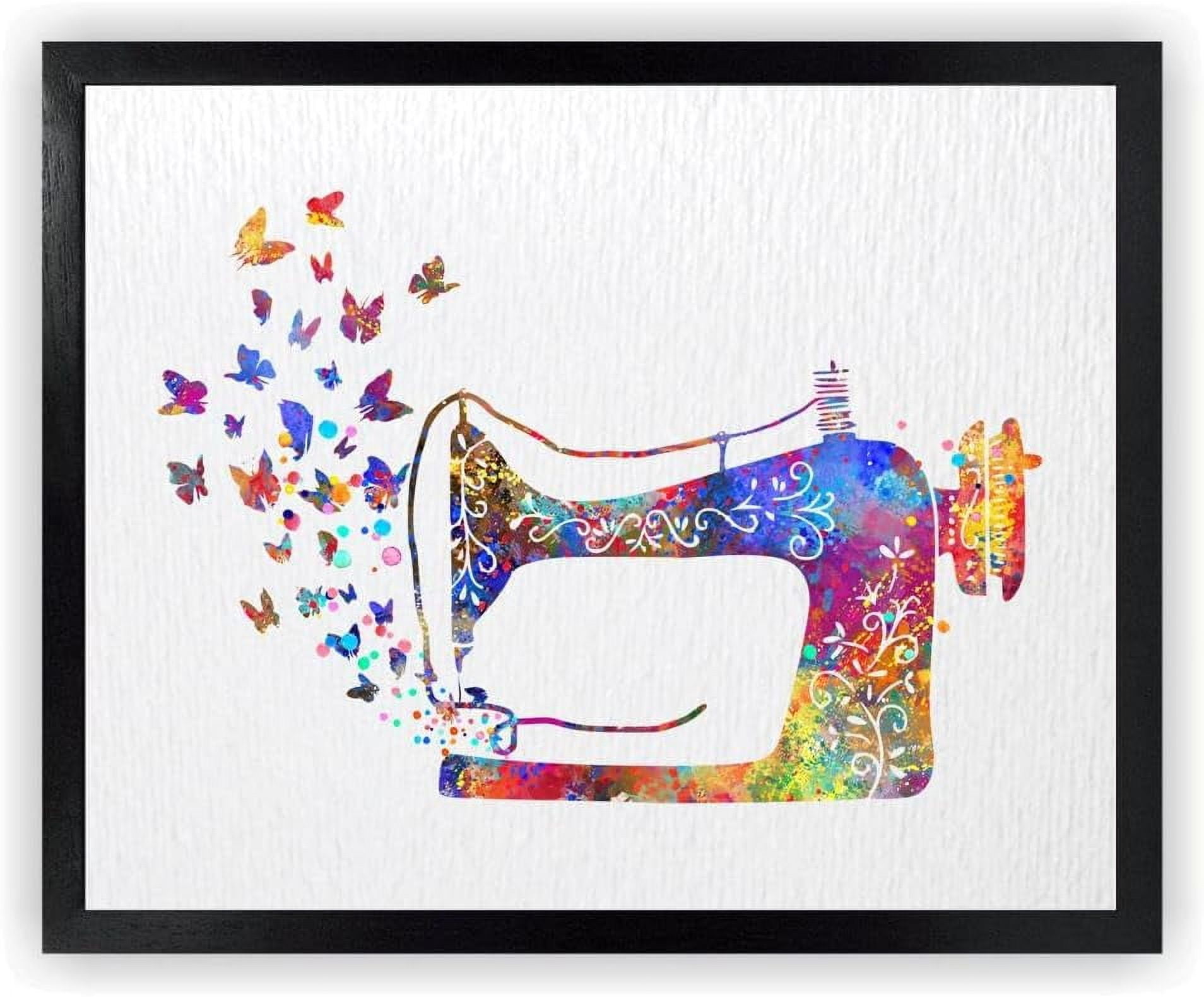 AEFER-Poster-Sewing-Machine-Butterfly-Seamstress-Sewing-Watercolor-Art ...