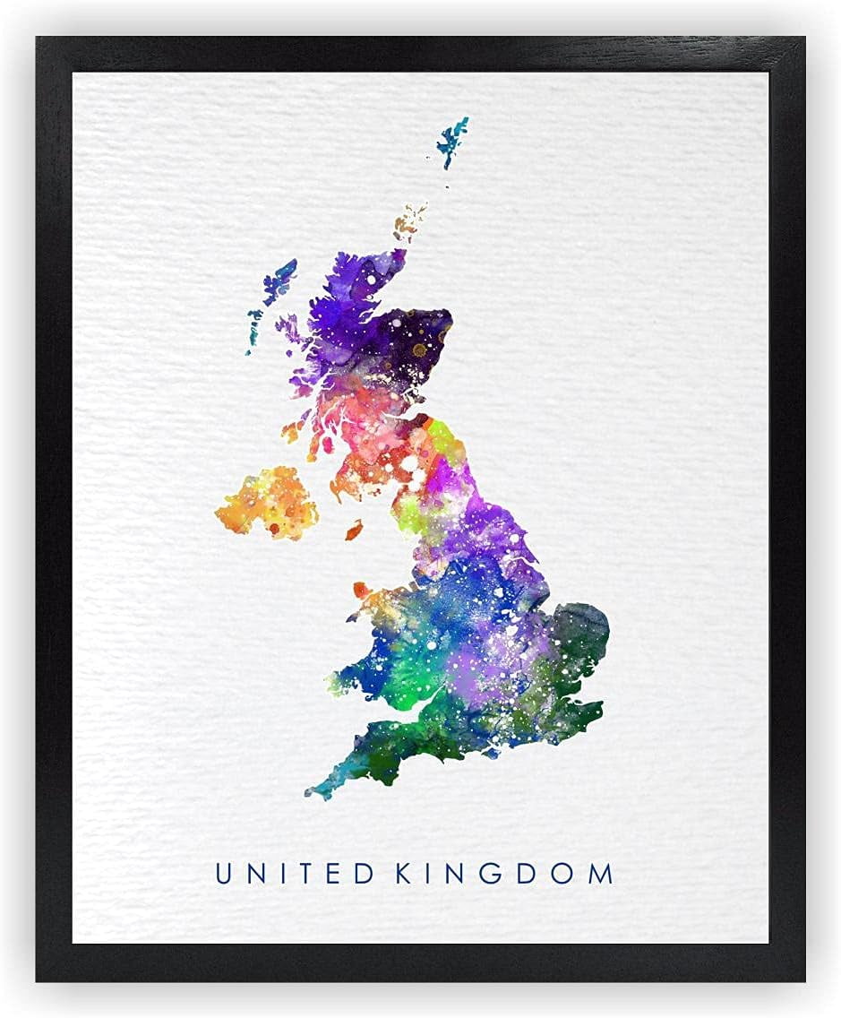 AEFER-Poster-United-Kingdom-Map-UK-Map-Watercolor-Art-Print-Poster ...