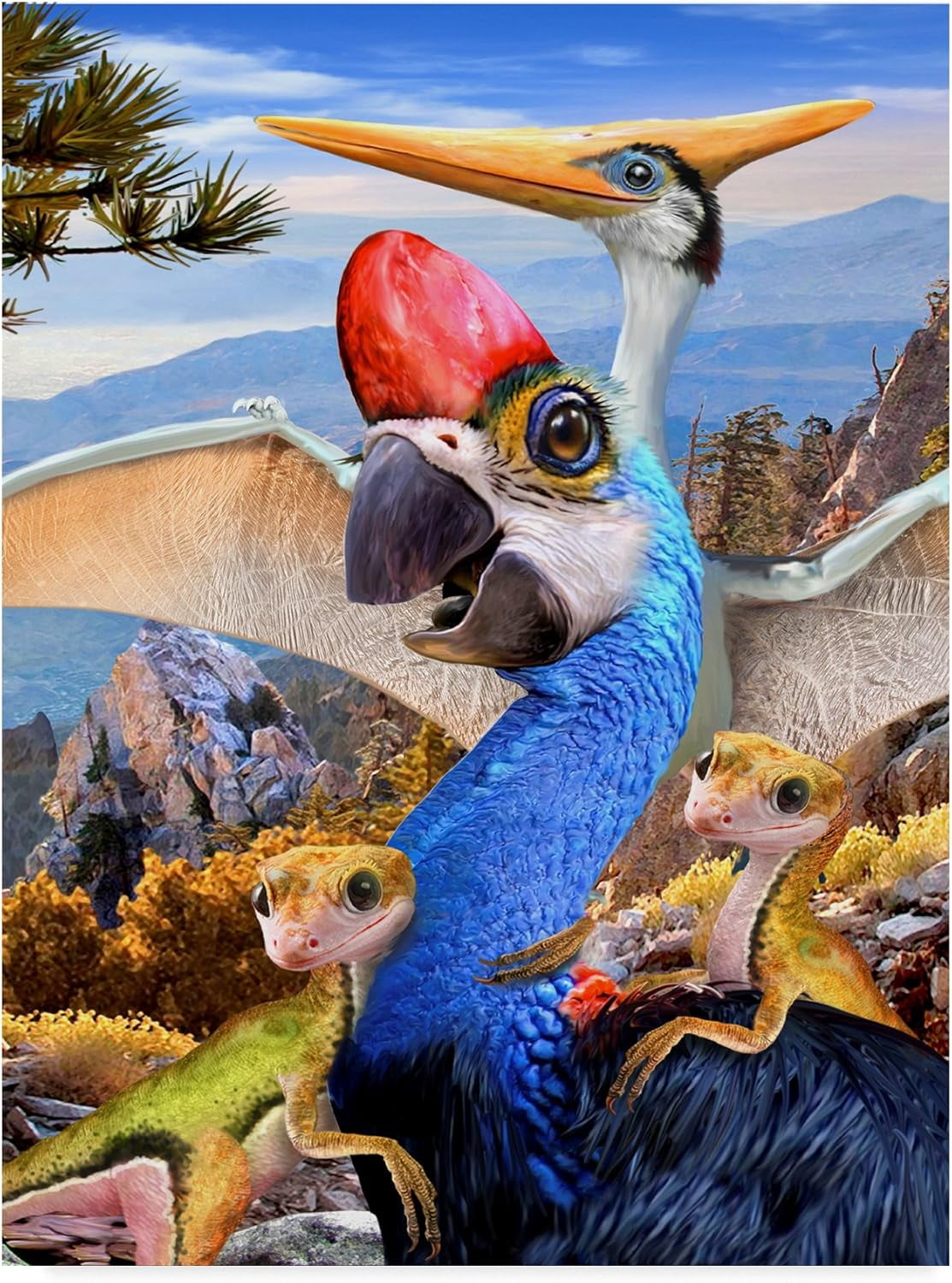 AEFER Prehistoric Birds by Howard Robinson Unframe: 16x24inch(40x60cm ...