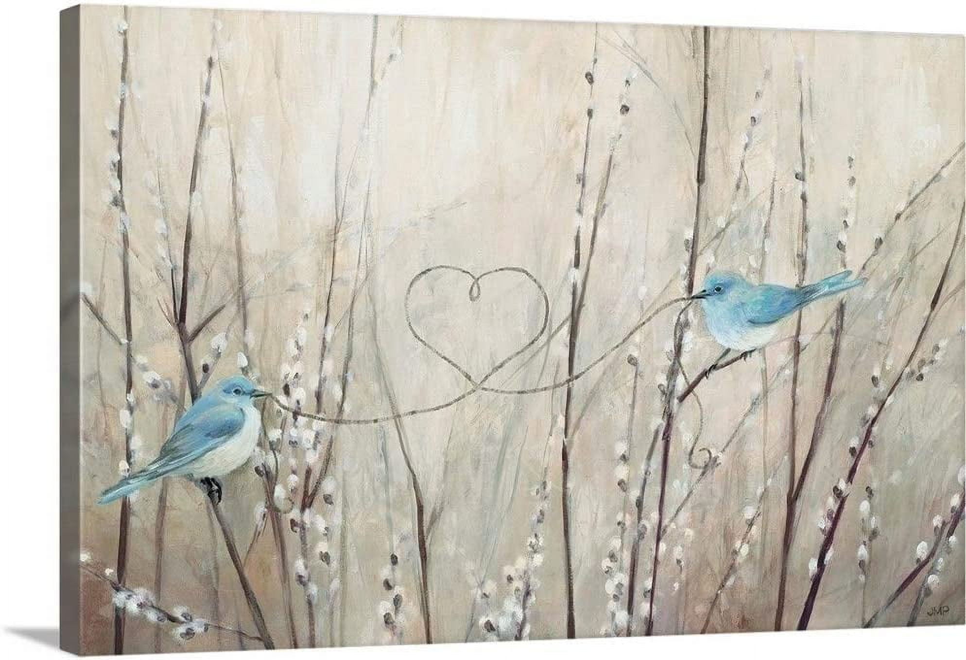 AEFER Pretty Birds Neutral String Canvas Wall Art Print by Julia ...