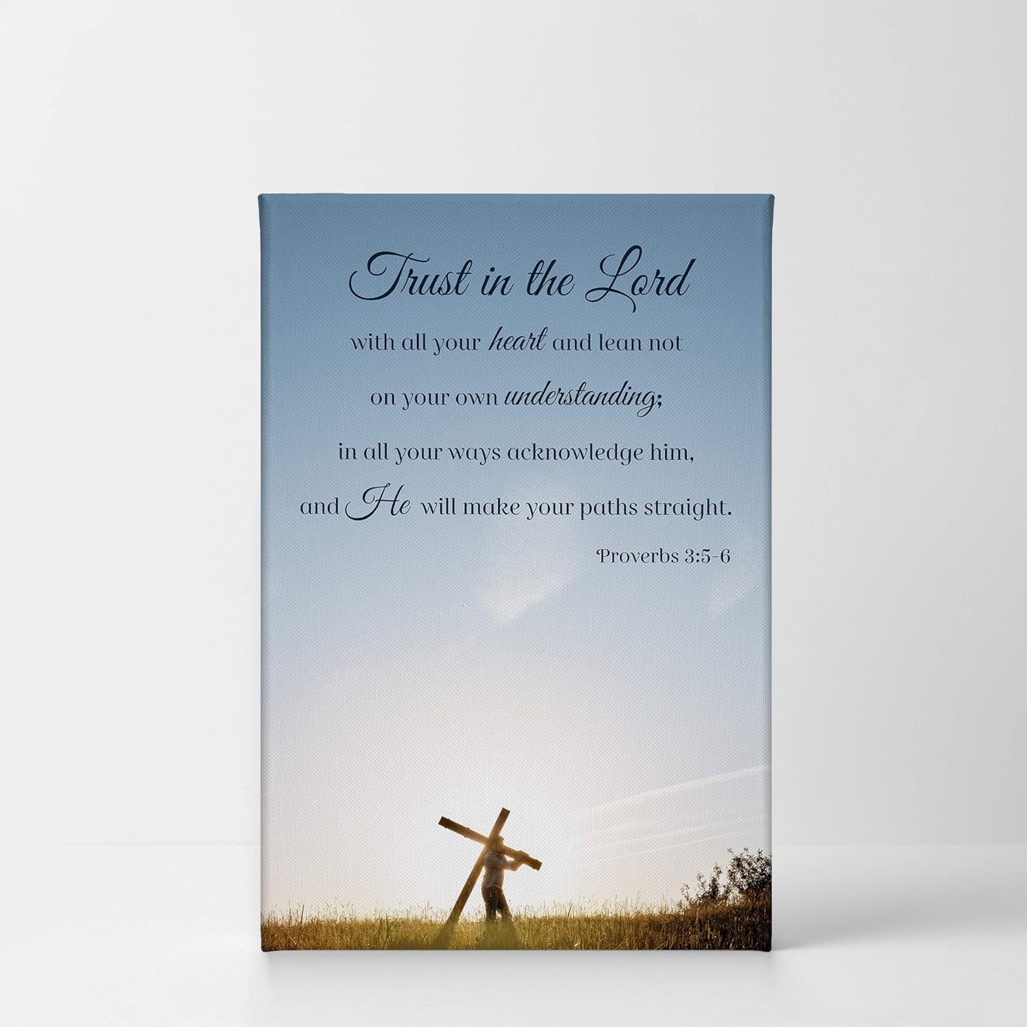 AEFER Proverbs 3:5-6 Bible Verses Canvas Print Scripture Wall Decor ...