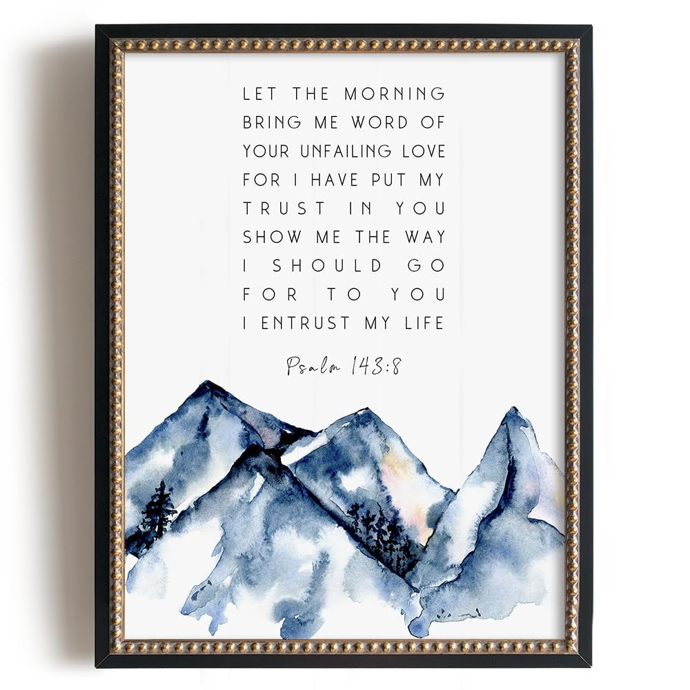 AEFER Psalm 143:8 Religious Quotes Wall Art - Inspirational Bible ...