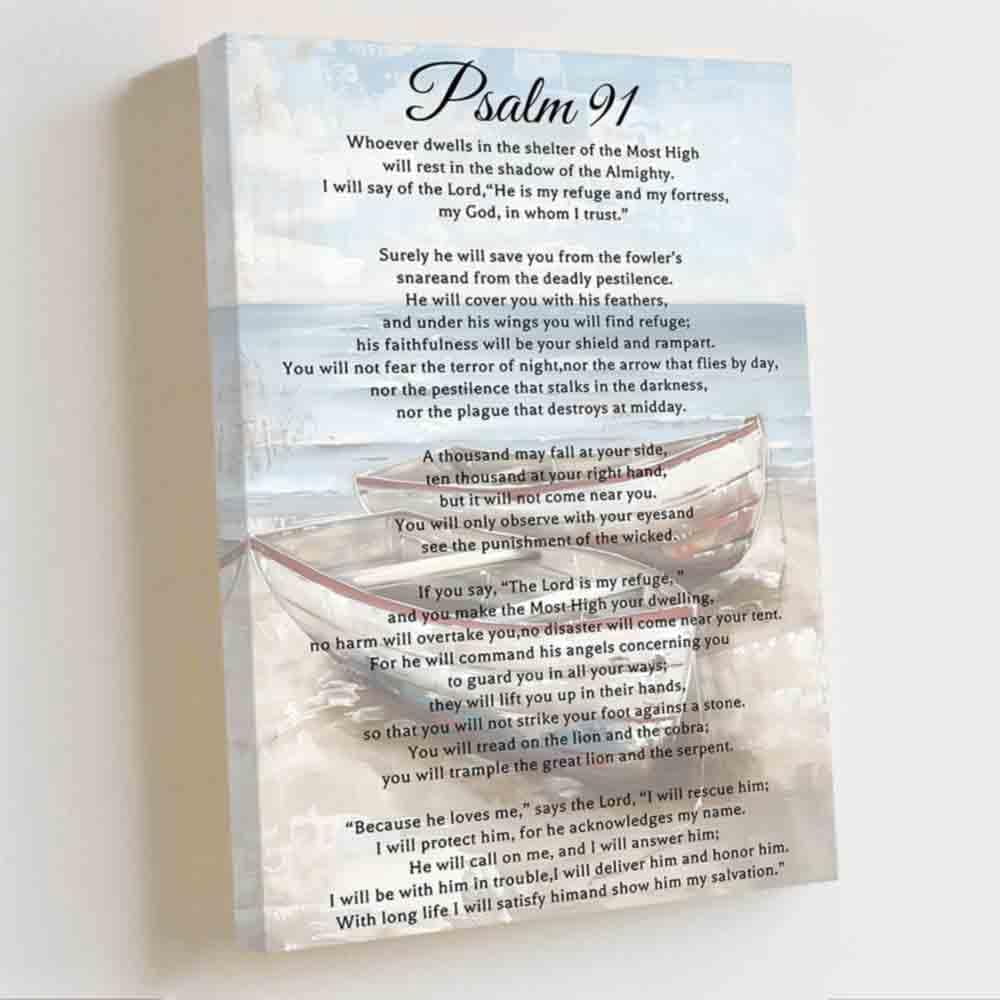 AEFER Psalm 91 Christian Inspirational Quote Decor Positive Bible Verse ...