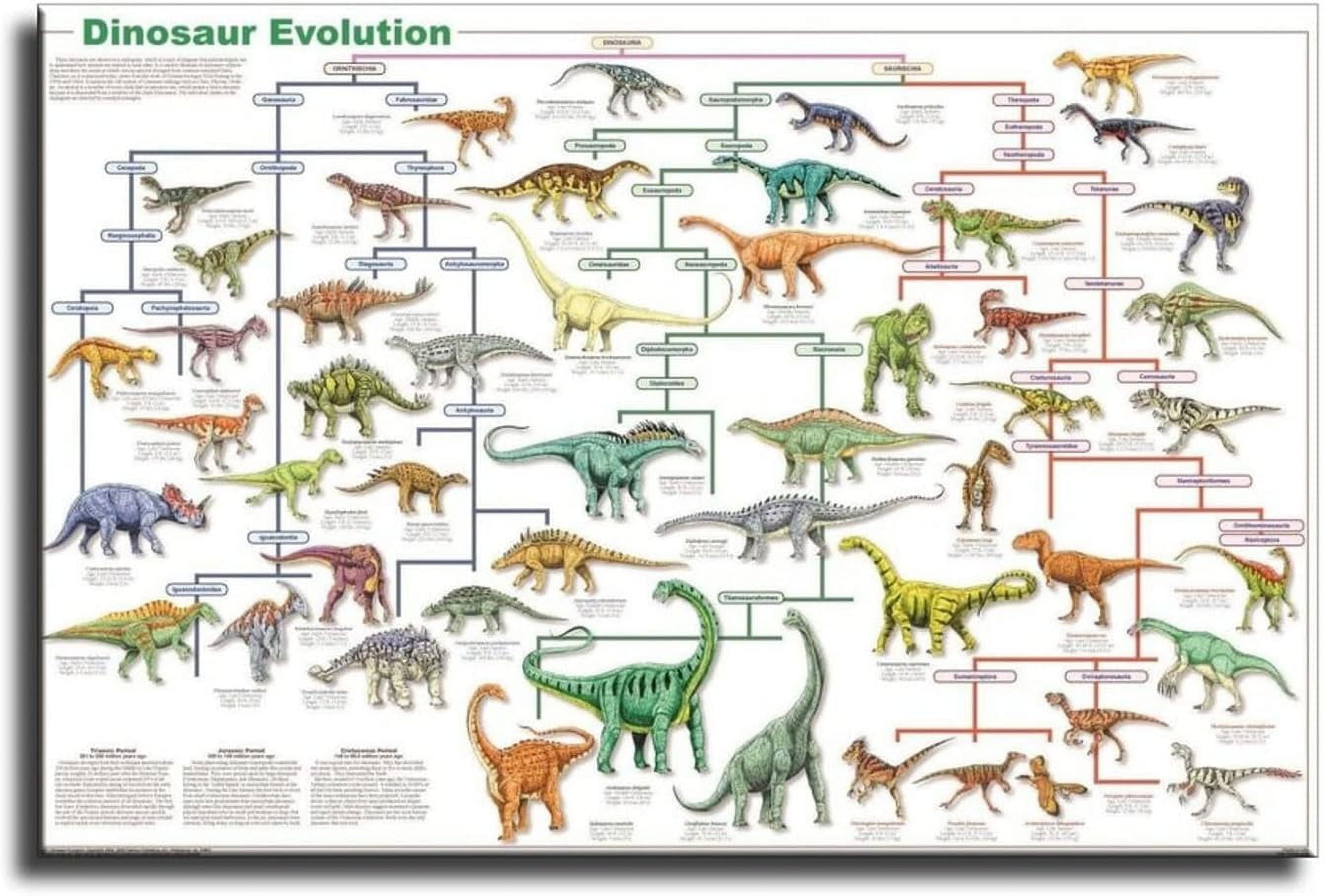 AEFER Publishing Dinosaur Evolution Poster Canvas Painting Posters and ...