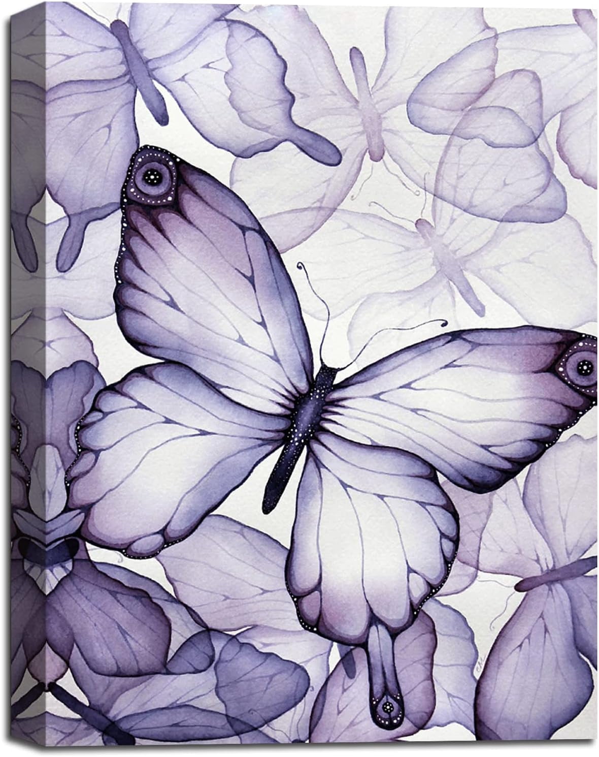 AEFER Purple Butterfly Wall Art for Girl's Room Fantastic Butterflies ...