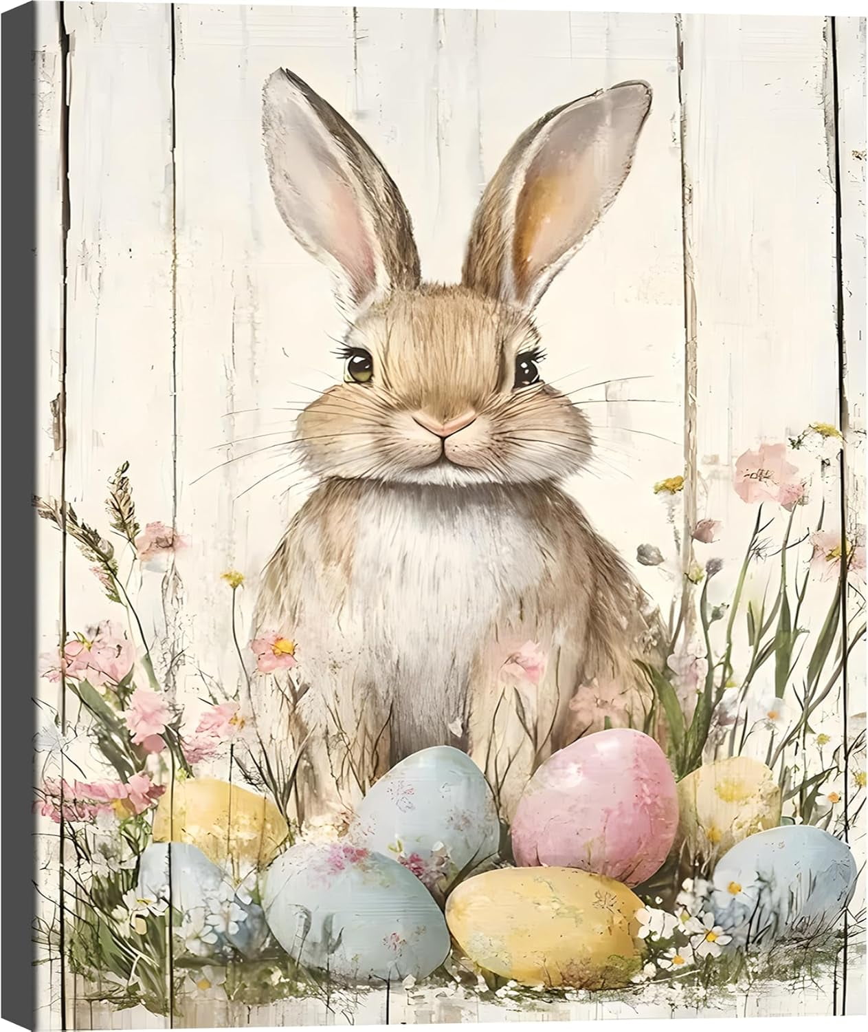 AEFER Rabbit Canvas Prints Wall Art, Easter Bunny Eggs Picture Wall ...