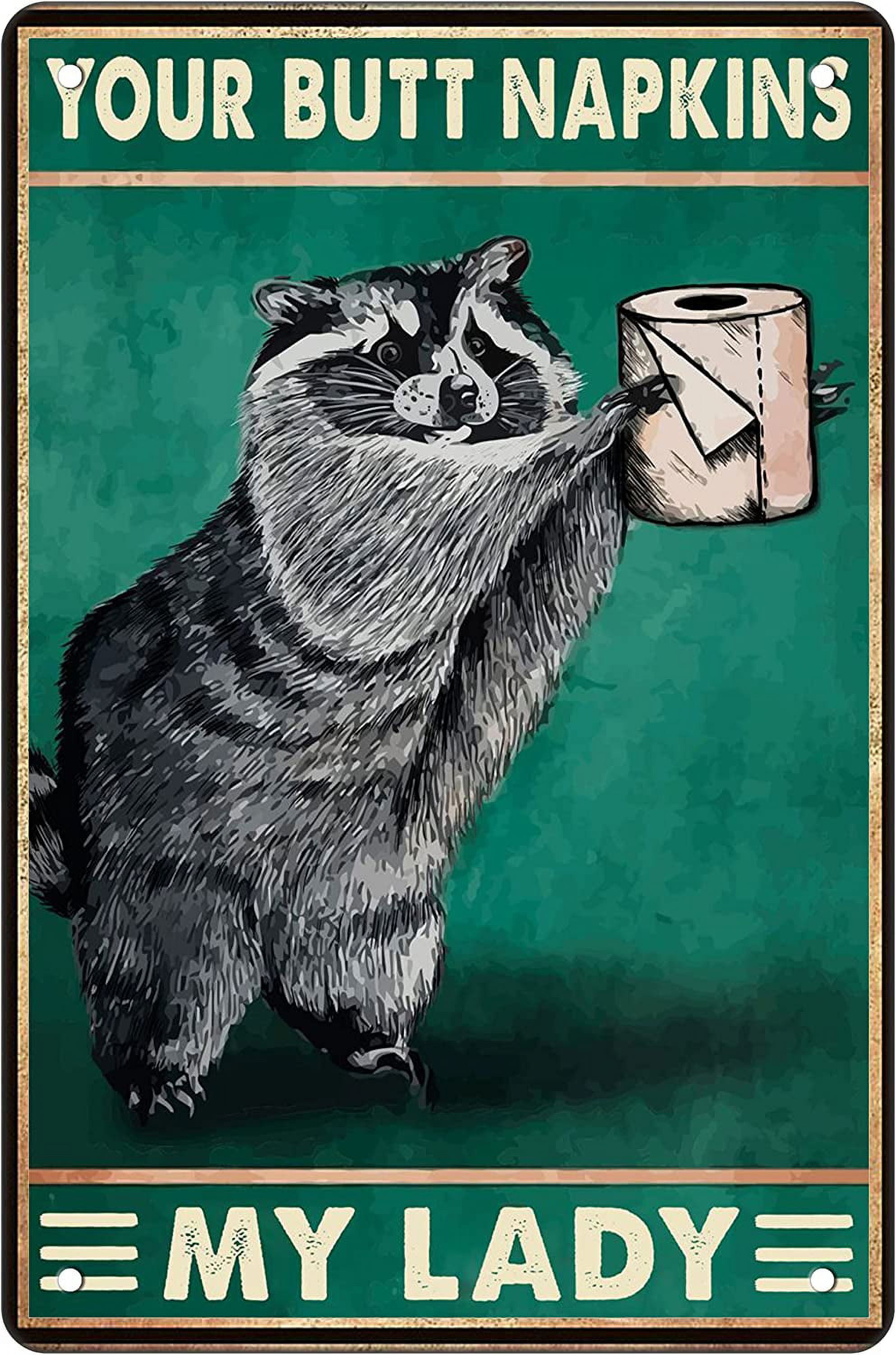 AEFER Raccoon decor Gothic Decor Funny Bathroom Decor Sign Medieval ...