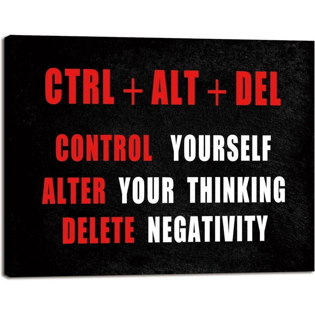 AEFER Red and White Motivational CTRL+ALT+DEL Classroom Positive Quotes ...