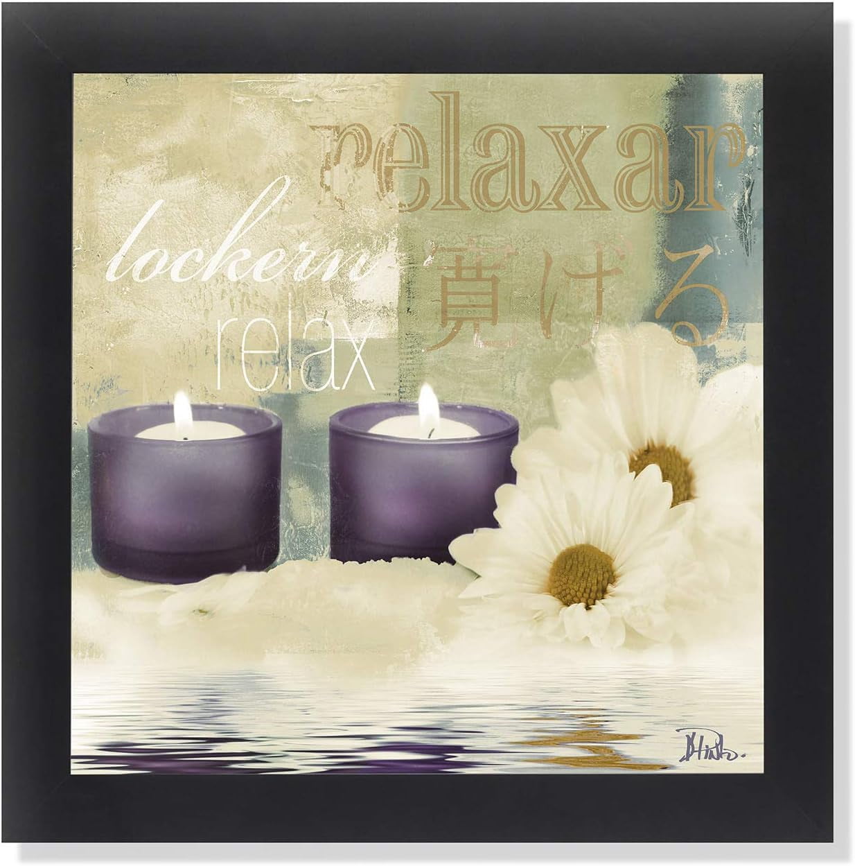 AEFER Relaxation I Spa Bathroom Black Art Print Poster Unframe ...