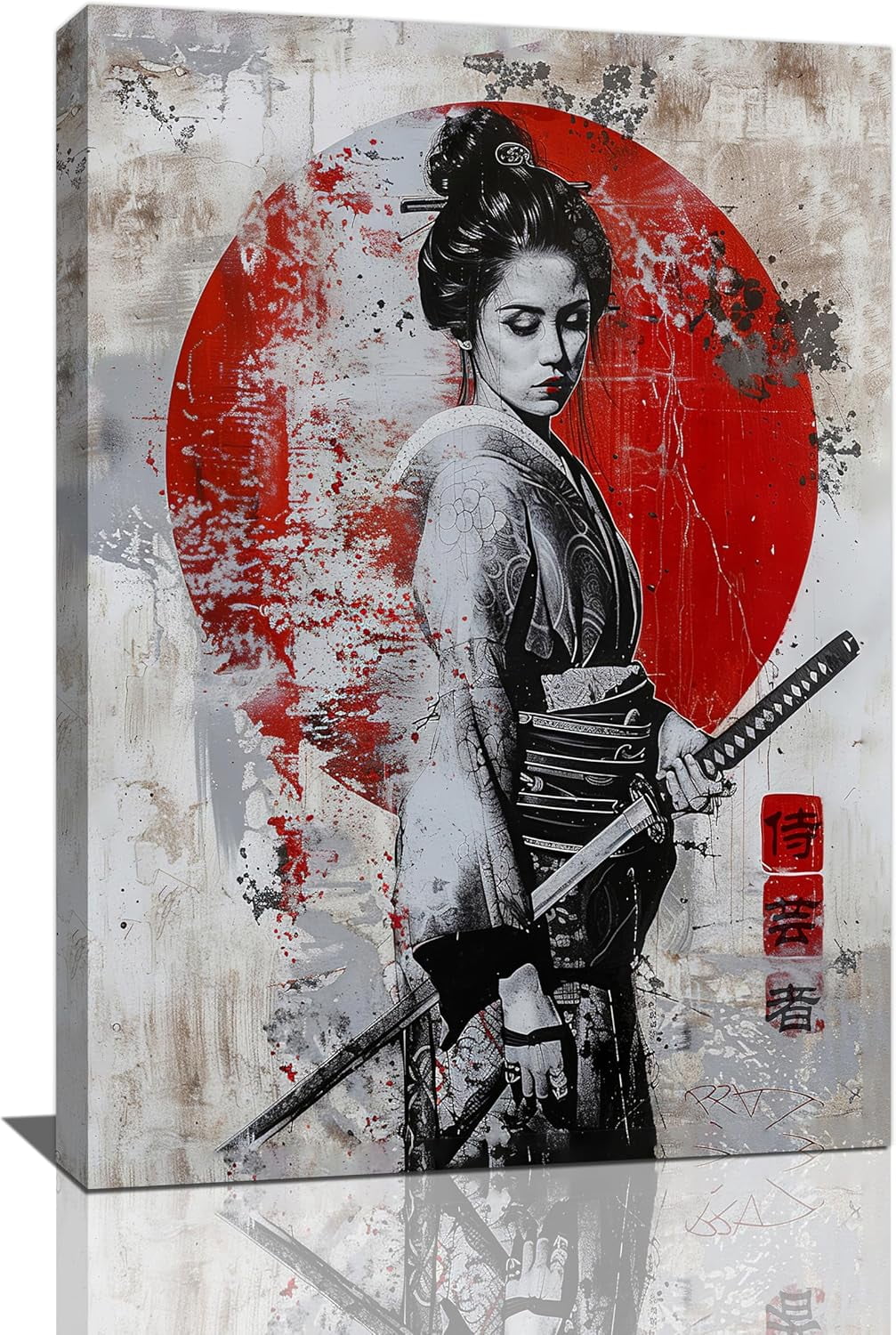 AEFER Retro Asian Japanese Decor Wall Art Japan Samurai Figure Pictures ...