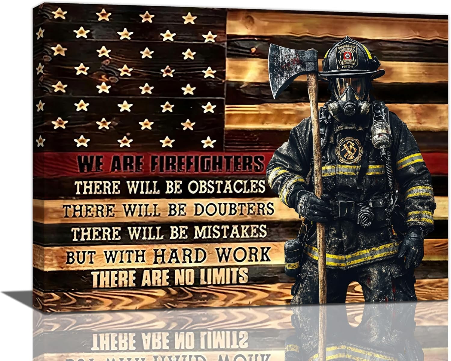 AEFER Retro Firefighter Wall Art Firefighter Wall Decor Motivational ...
