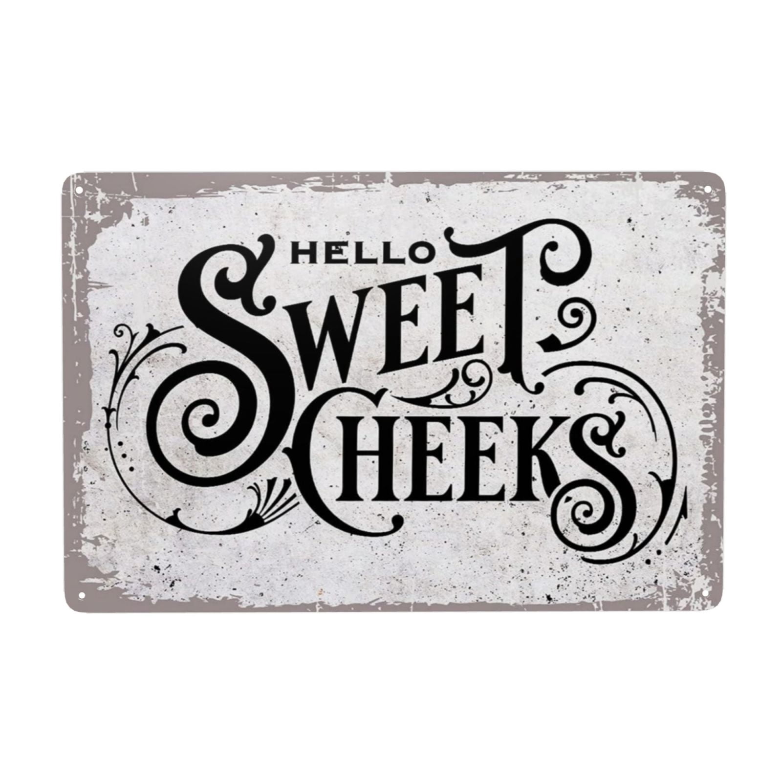 AEFER Retro Hello Sweet heeks Bathroom Metal Tin Sign Wall Decor ...