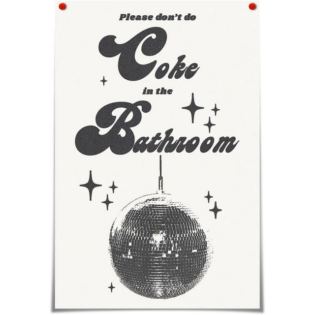 AEFER Retro Trendy Please Dont Do Cooke In The Bathroom Canvas Wall Art ...