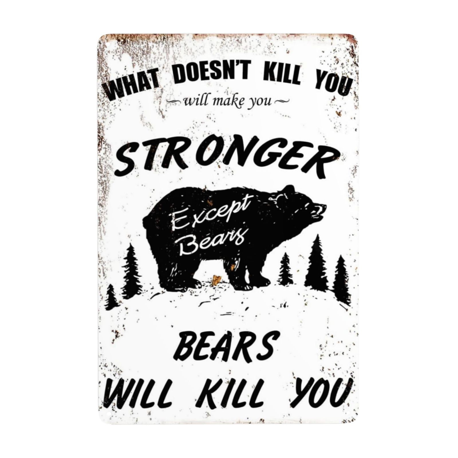 AEFER Retro Vintage Funny Bear Metal Aluminum Sign Garage Kitchen Decor ...