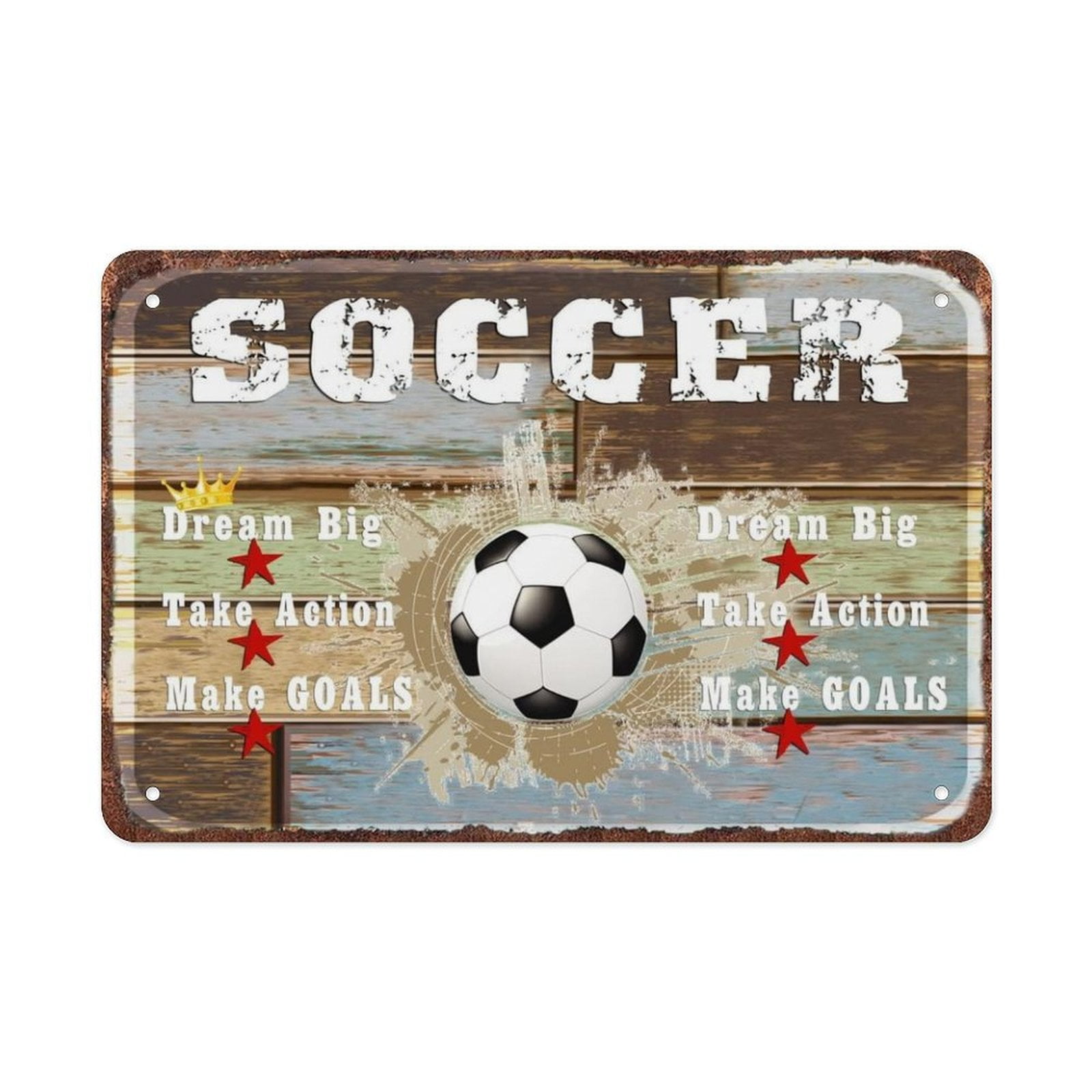 AEFER Retro Vintage Funny Soccer Metal Aluminum Sign Garage Kitchen ...