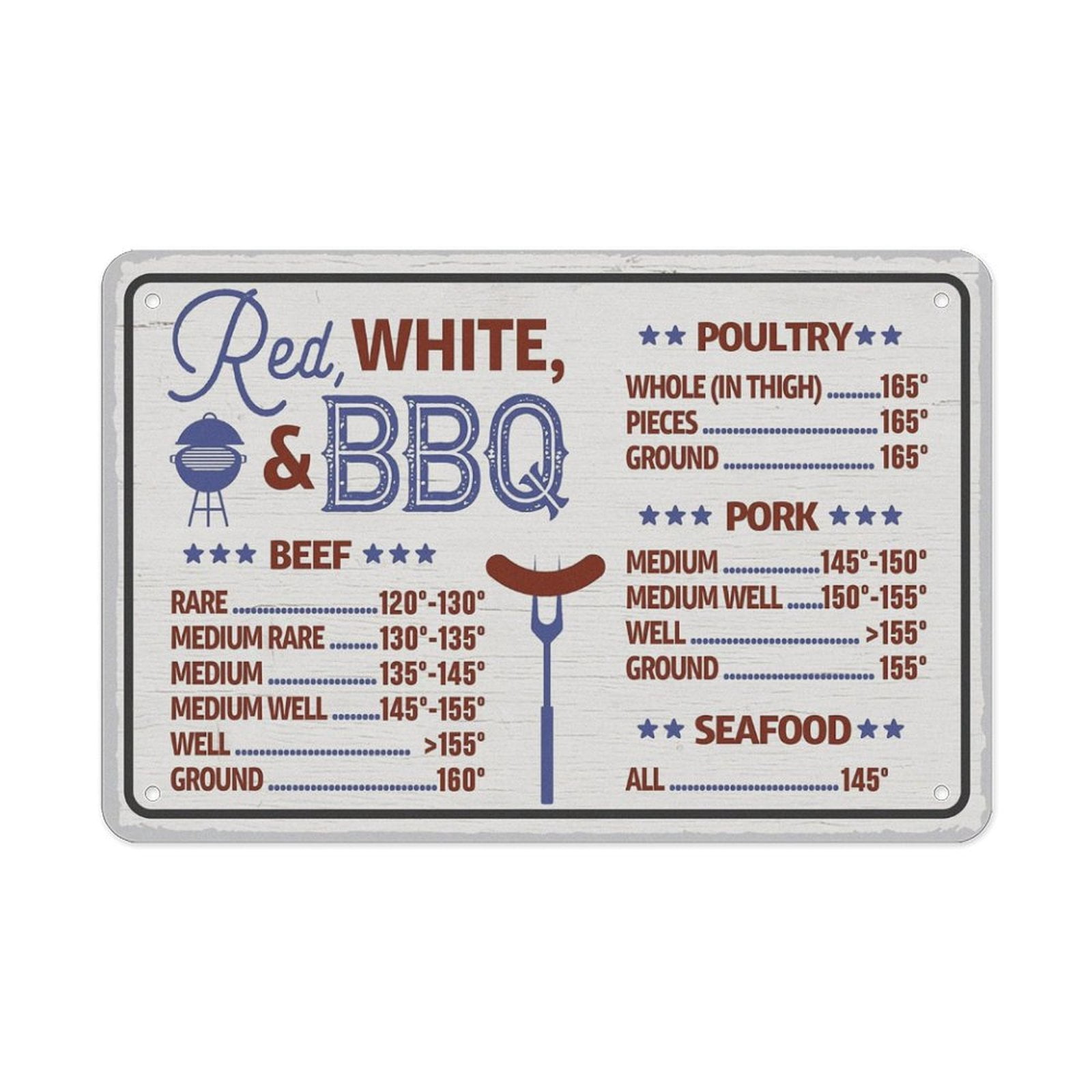 AEFER Retro Vintage Funny bbq Metal Aluminum Sign Garage Kitchen Decor ...