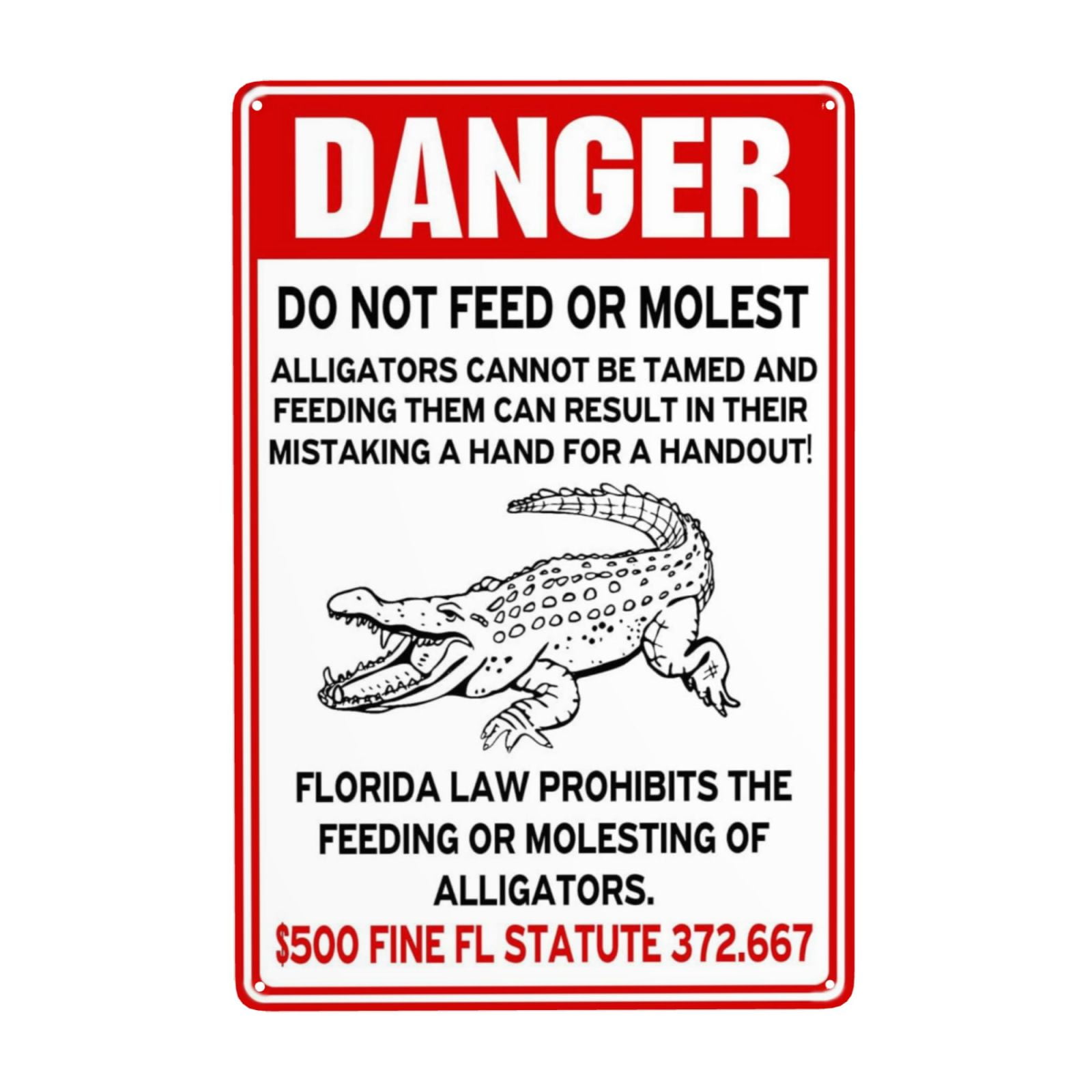 AEFER Retro Vintage Funny danger Crocodile Metal Aluminum Sign Garage ...