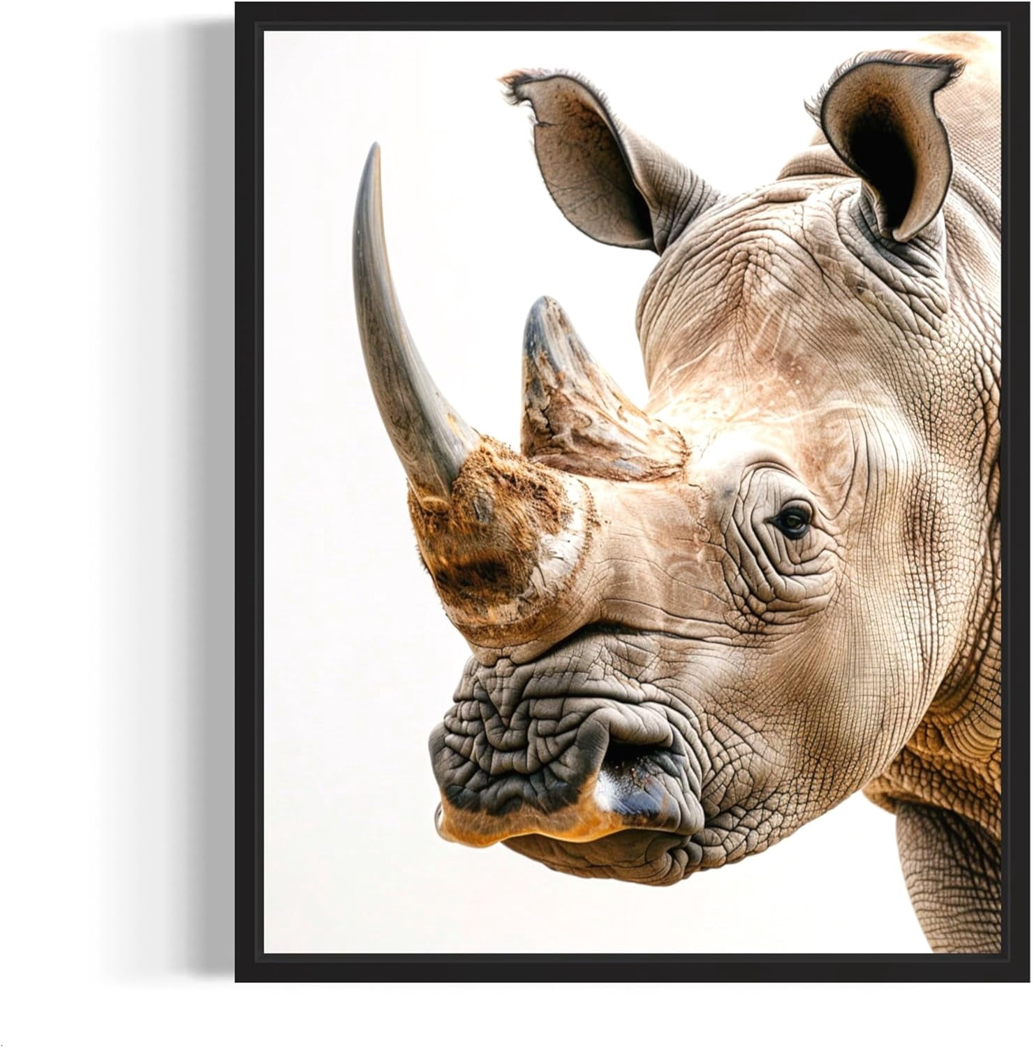 AEFER Rhino Poster Art Print, Animal Portrait Wall Art Nature Decor ...