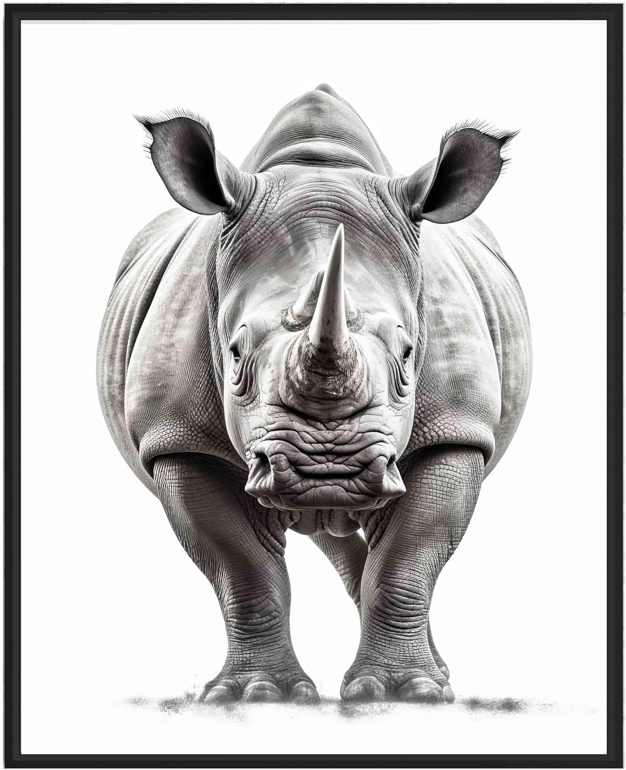 AEFER Rhinoceros Art Prints Posters, Black and White Photography Wall ...