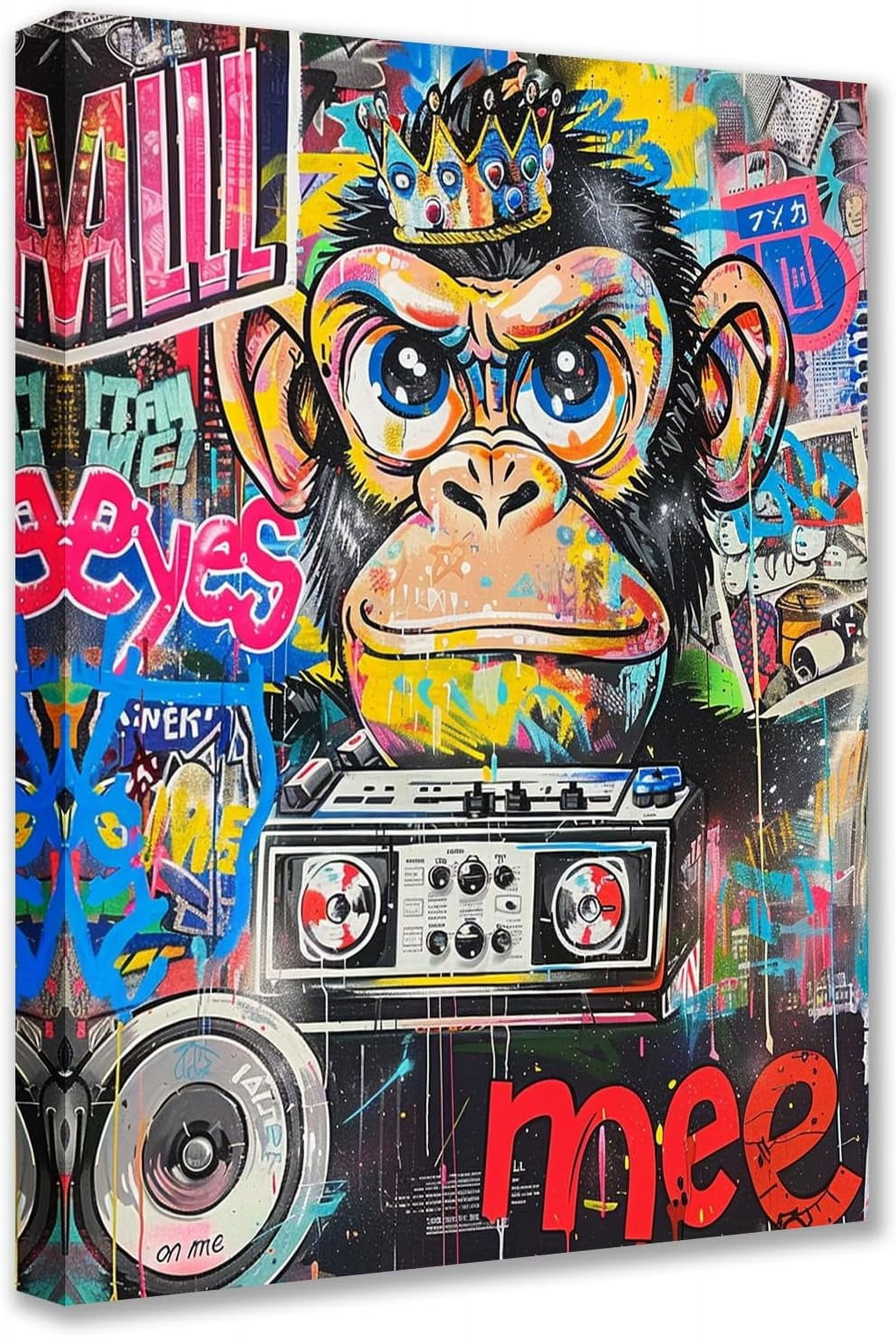AEFER Room Wall Pictures Colorful Pop Art Monkey Paintings Canvas ...