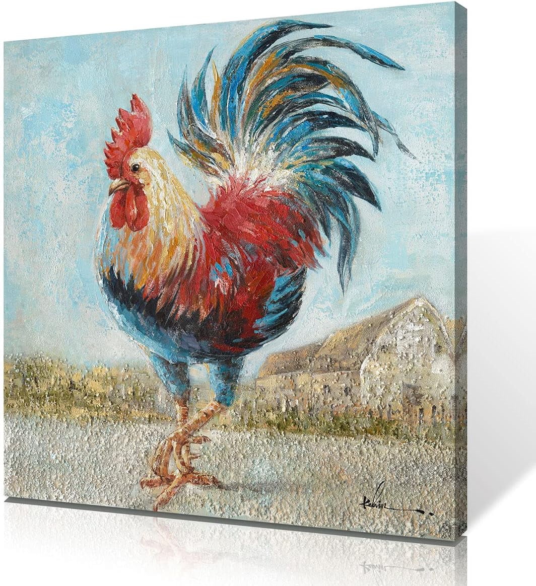AEFER Rooster Kitchen Decor Wall Art - Vintage Farmhouse Wall Decor ...