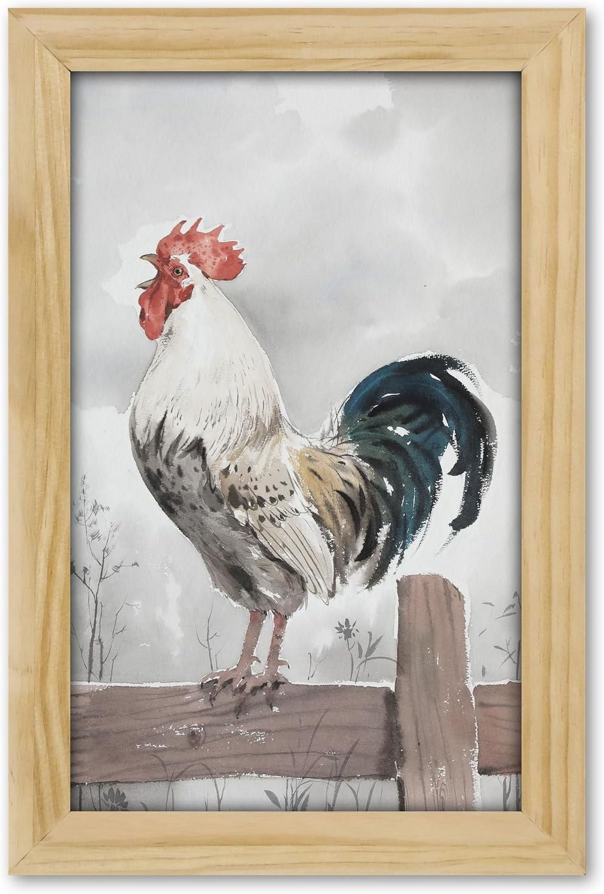 AEFER Rooster Pictures Kitchen Wall Decor: Chicken Paintings Farmhouse ...