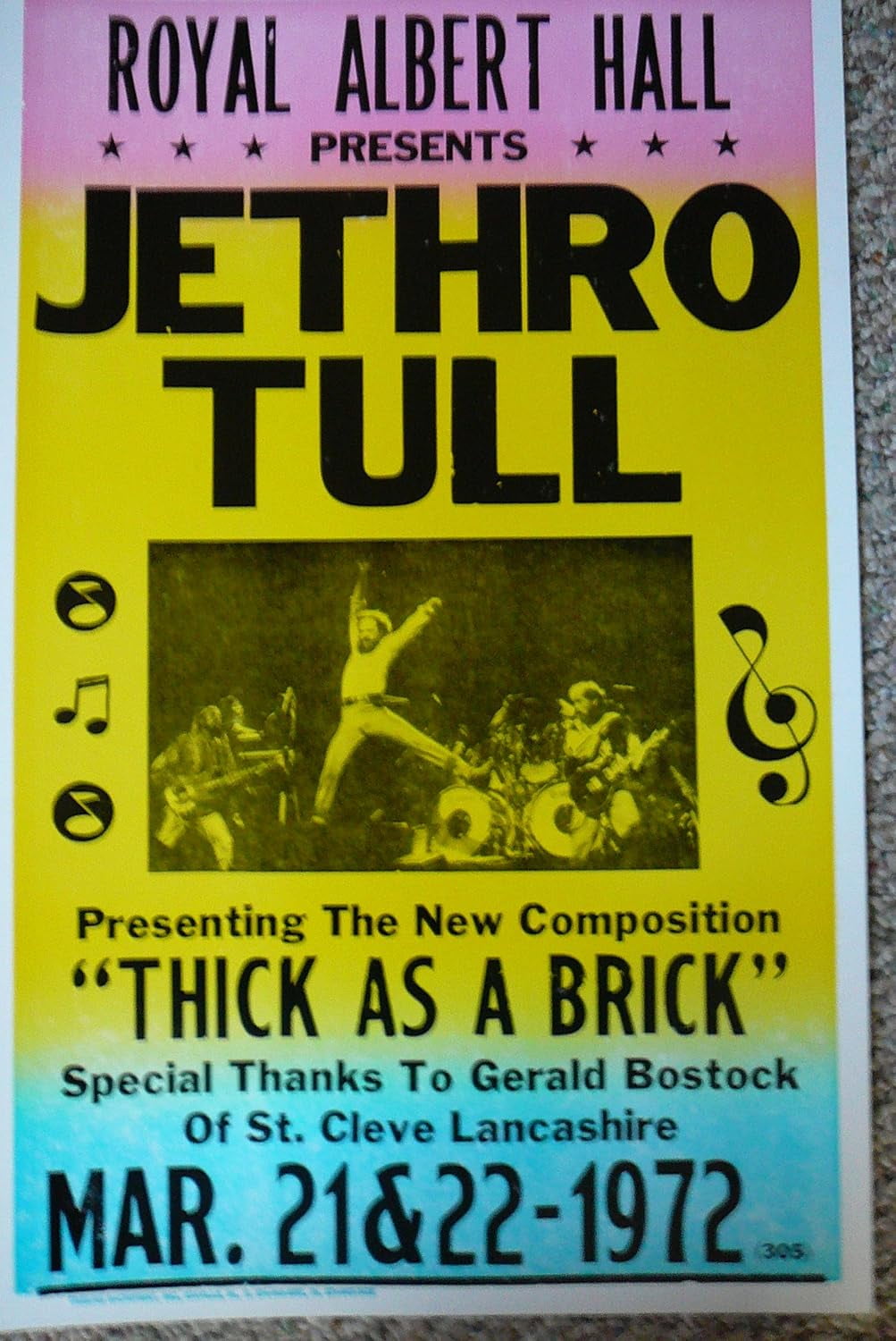 AEFER Royal Albert Hall Presents Jethro Tull Poster Unframe: 14x11inch ...