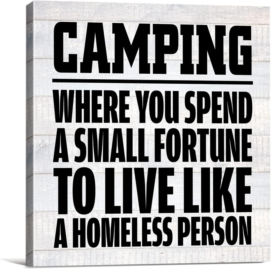 AEFER Rustic Camping Farmhouse Canvas Print Wall Art Decor Camping ...