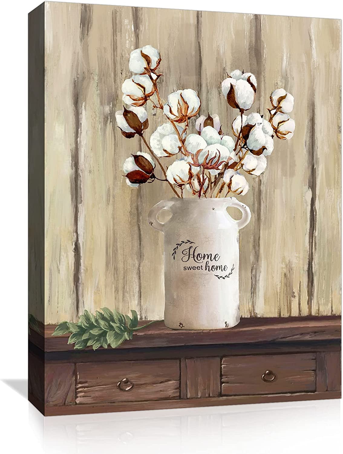 AEFER Rustic Flowers Wall Decor Brown Theme Canvas Wall Art Farmhouse ...