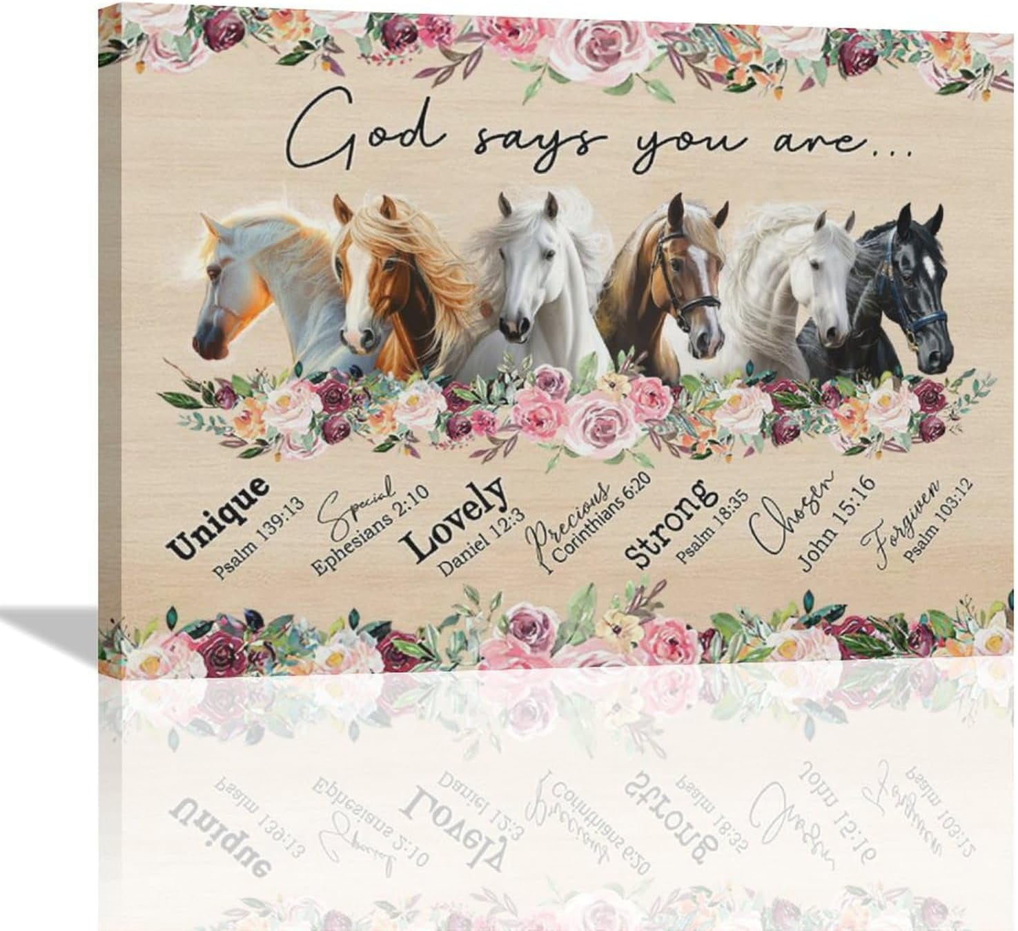 AEFER Rustic Horse Pictures Wall Art Bible Verse Wall Decor Western ...
