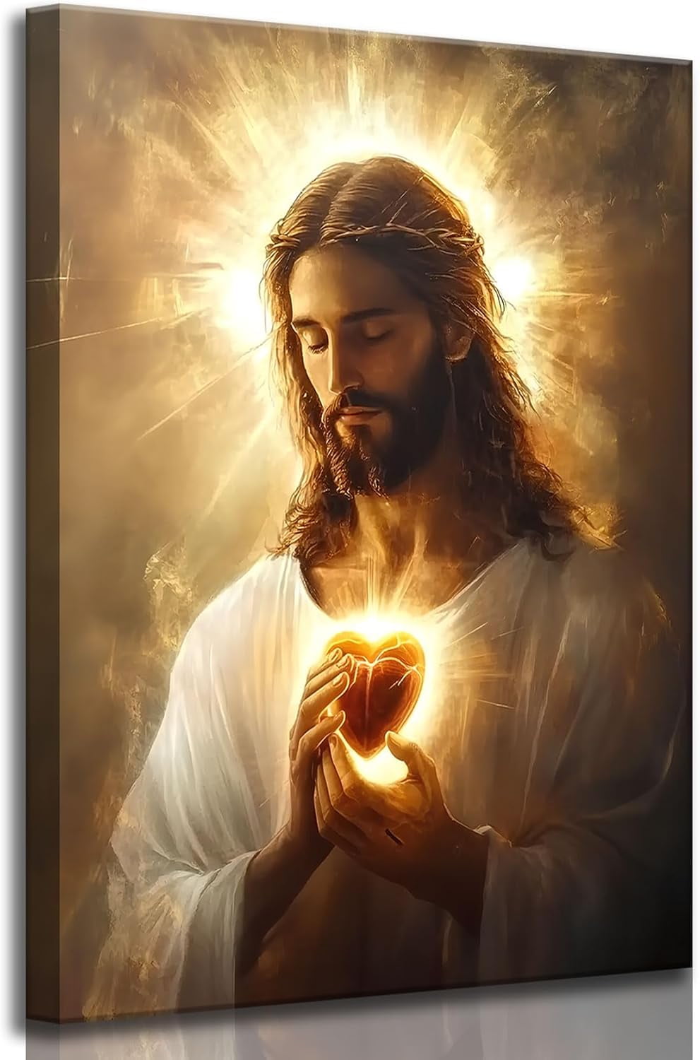 AEFER Sacred Heart of Jesus Canvas Wall Art Christ Jesus Divine Mercy ...