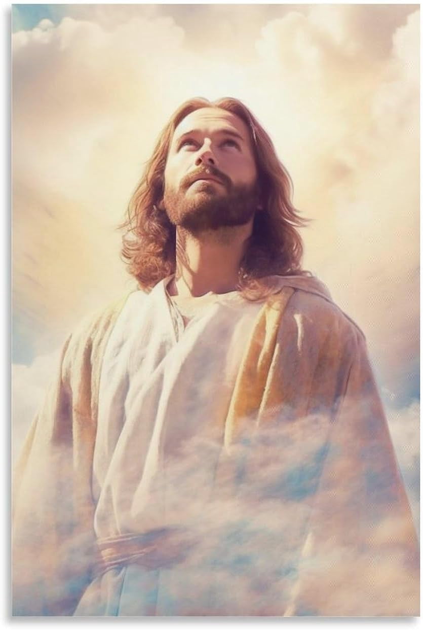 AEFER Sacred Heart of Jesus Picture Christ Poster Religious Canvas Wall ...
