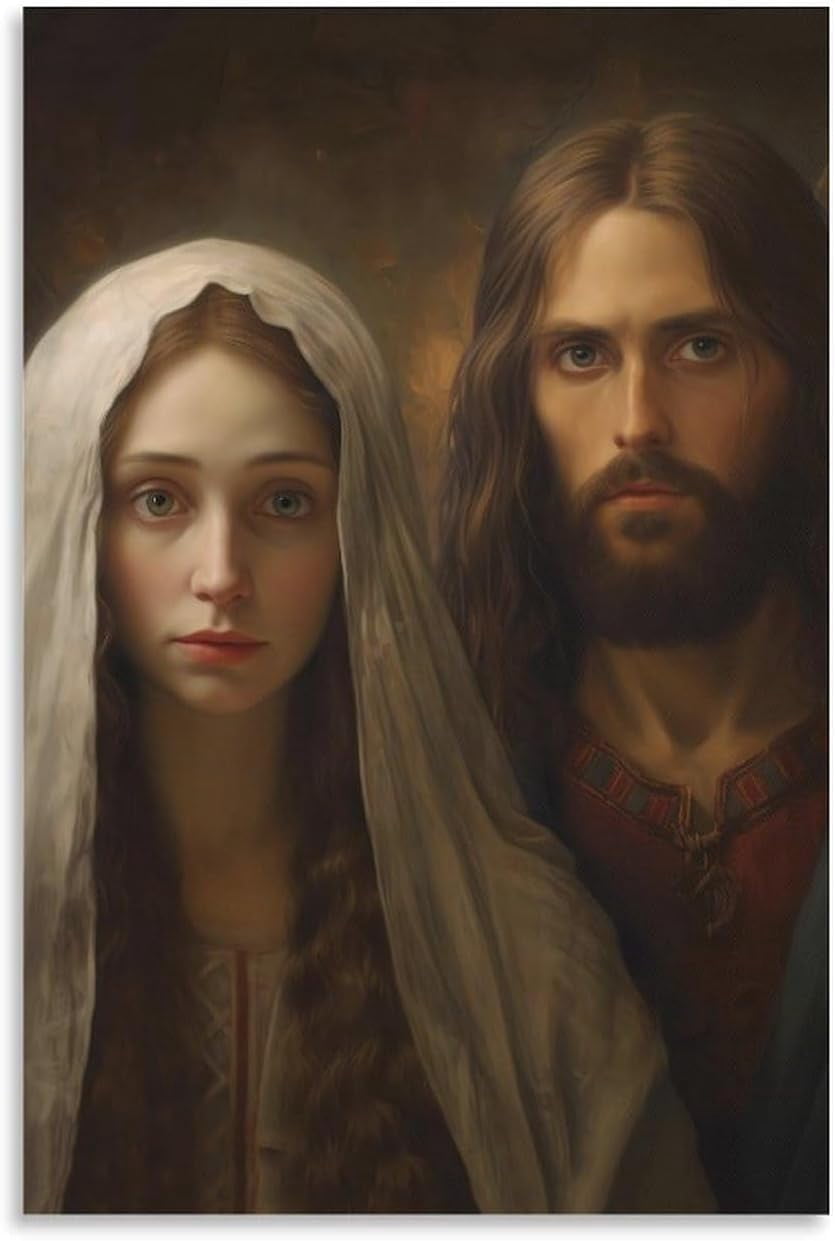 AEFER Sacred Heart of Jesus Picture Christ Poster Religious Canvas Wall ...