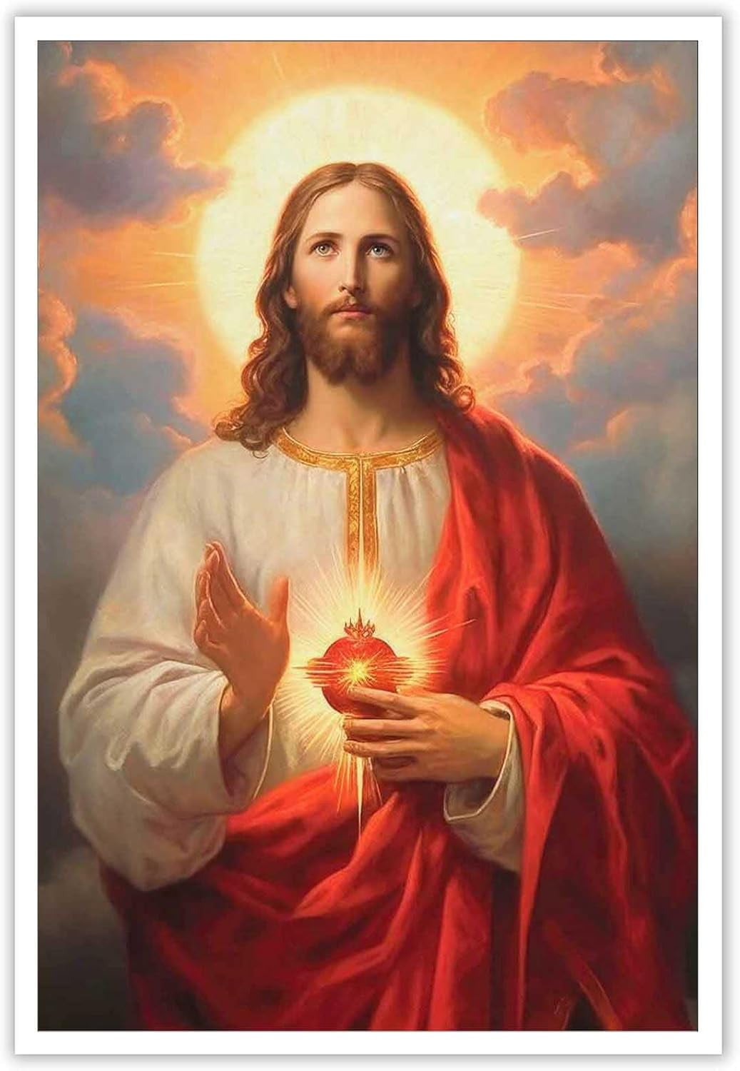 AEFER Sacred Heart of Jesus Poster Art Divine Mercy Painting Christ ...