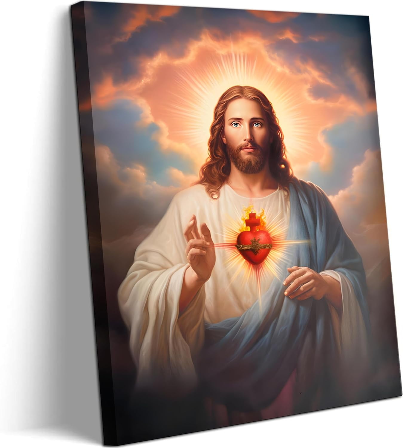 AEFER Sacred Heart of Jesus Wall Art Picture Divine Mercy Picture ...