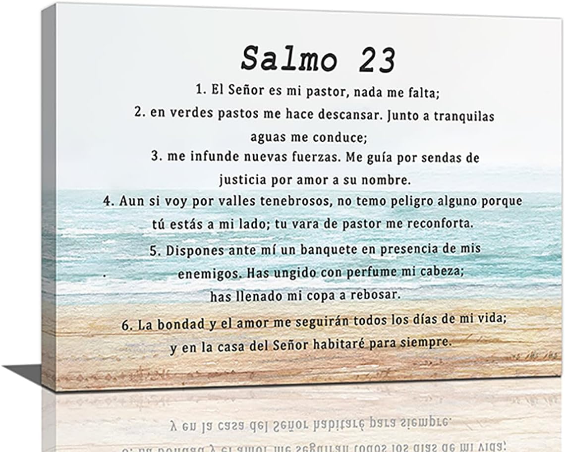 AEFER Salmo 23 Wall Art Psalm 23 Wall Decor Bible Verse En EspañOl Para ...