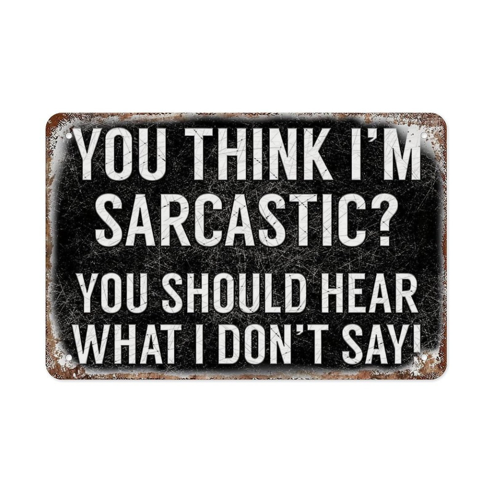 AEFER Sarcastic Metal Retro Aluminum Sign, Do You Think I'm Sarcastic ...