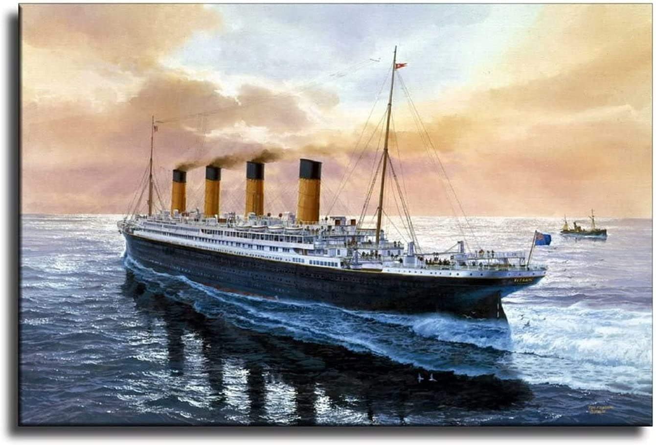 AEFER Ship of Dreams Titanic Ship Canvas Art Poster and Wall Art ...