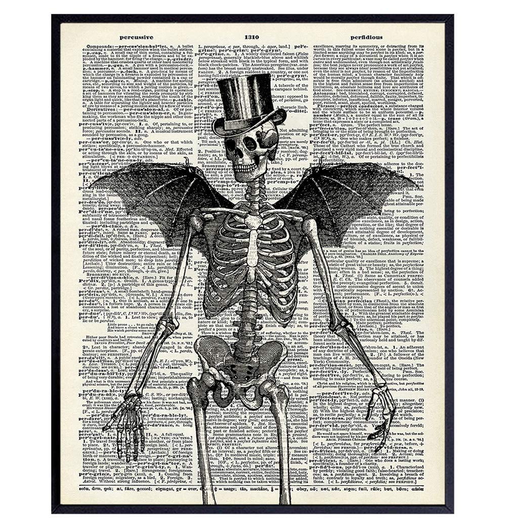 AEFER Skeleton Decor - Bat Wall Decor - Steampunk Decoration - Gothic ...