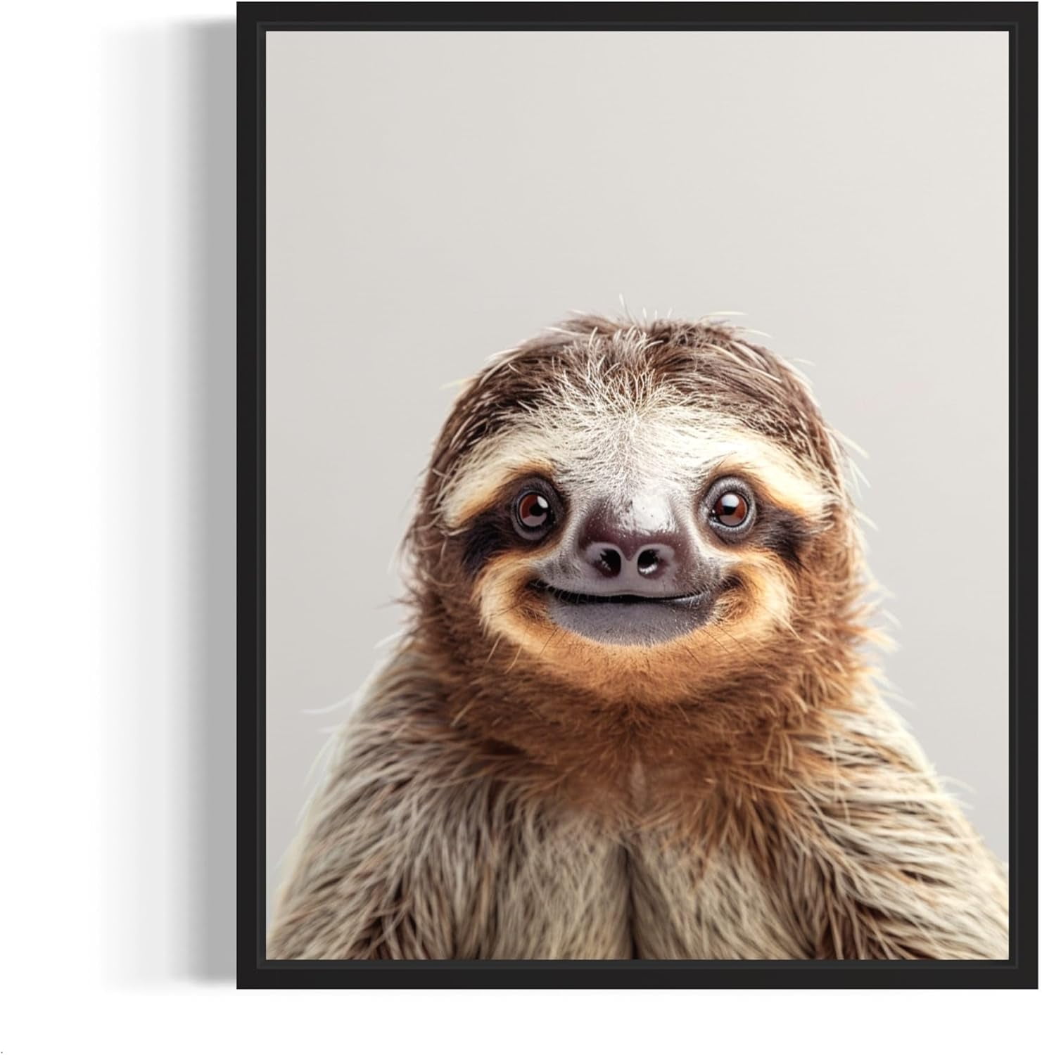 AEFER Sloth Poster Art Print, Animal Portrait Wall Art Nature Decor ...