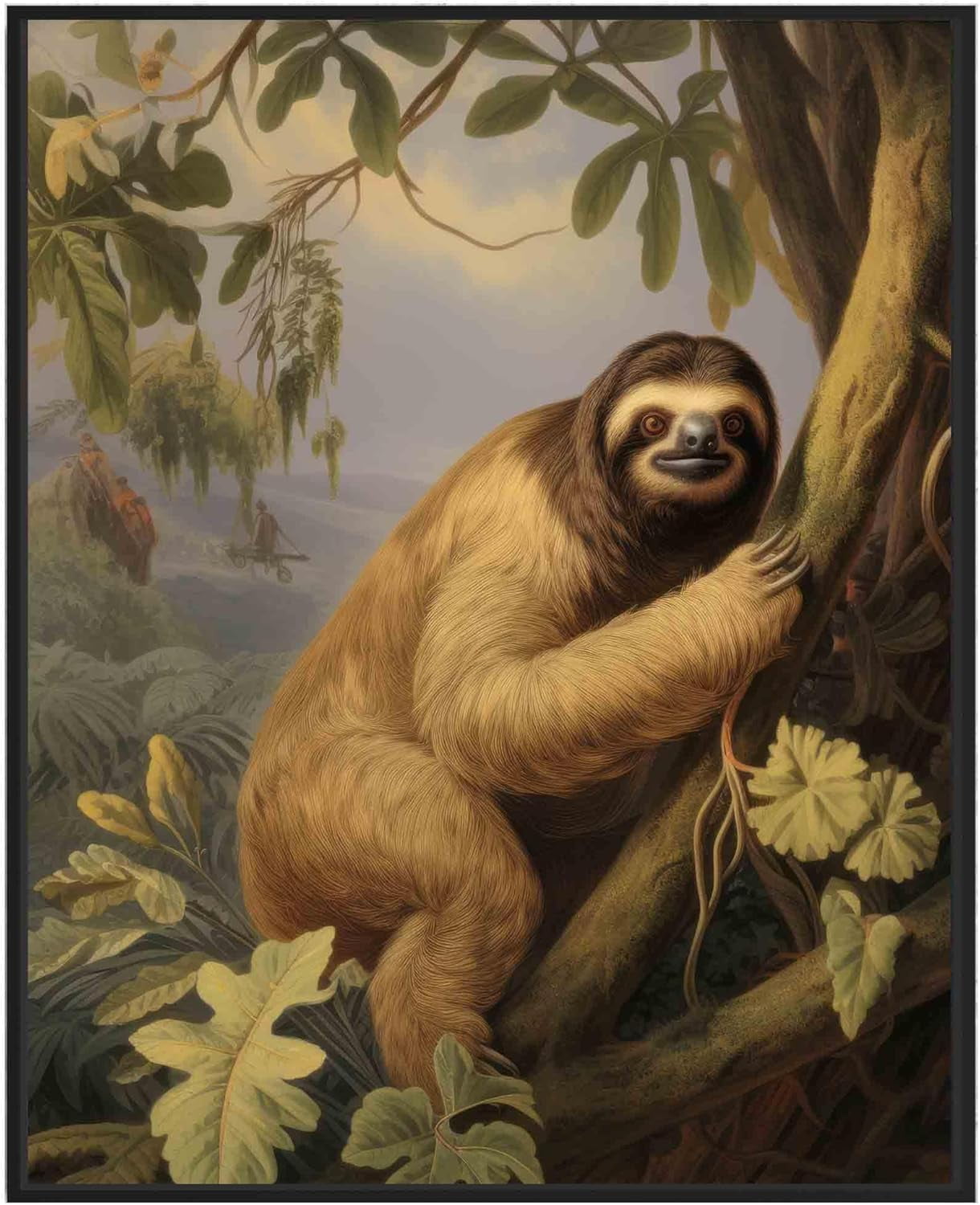 AEFER Sloth Vintage Poster Art Print Retro Vintage Animal Wall Art ...